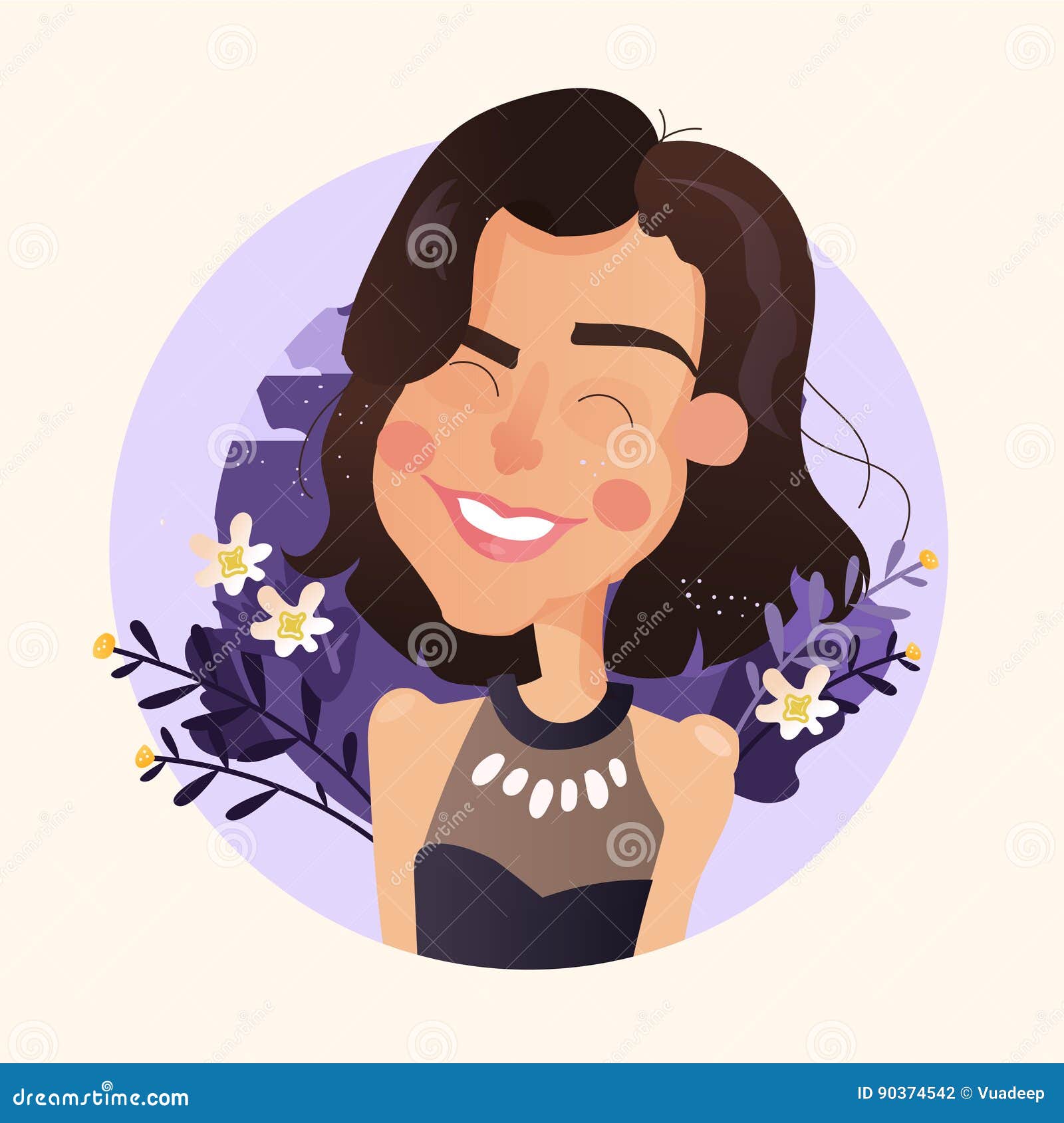 Simple cartoon avatar stock vector. Illustration of flat - 90374542