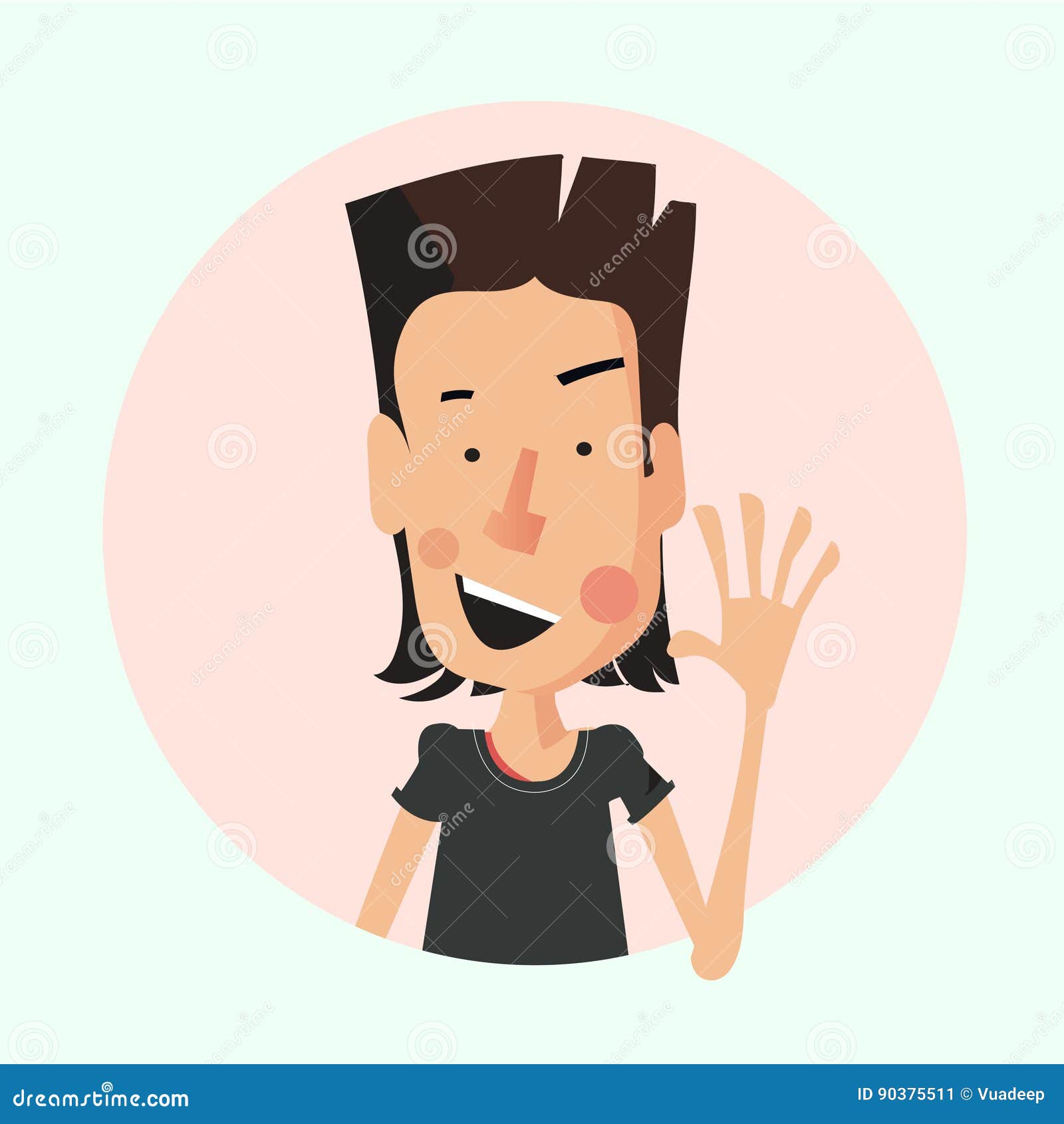 Simple cartoon avatar stock vector. Illustration of color - 90375511