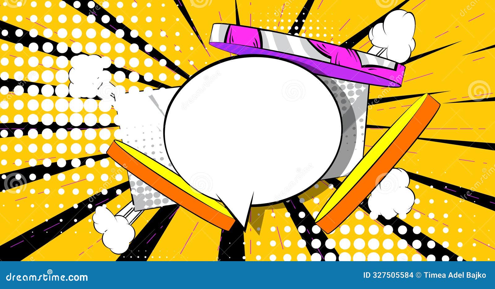 Simple Cartoon Background, Comic Book Abstract Backdrop. Retro Vector ...