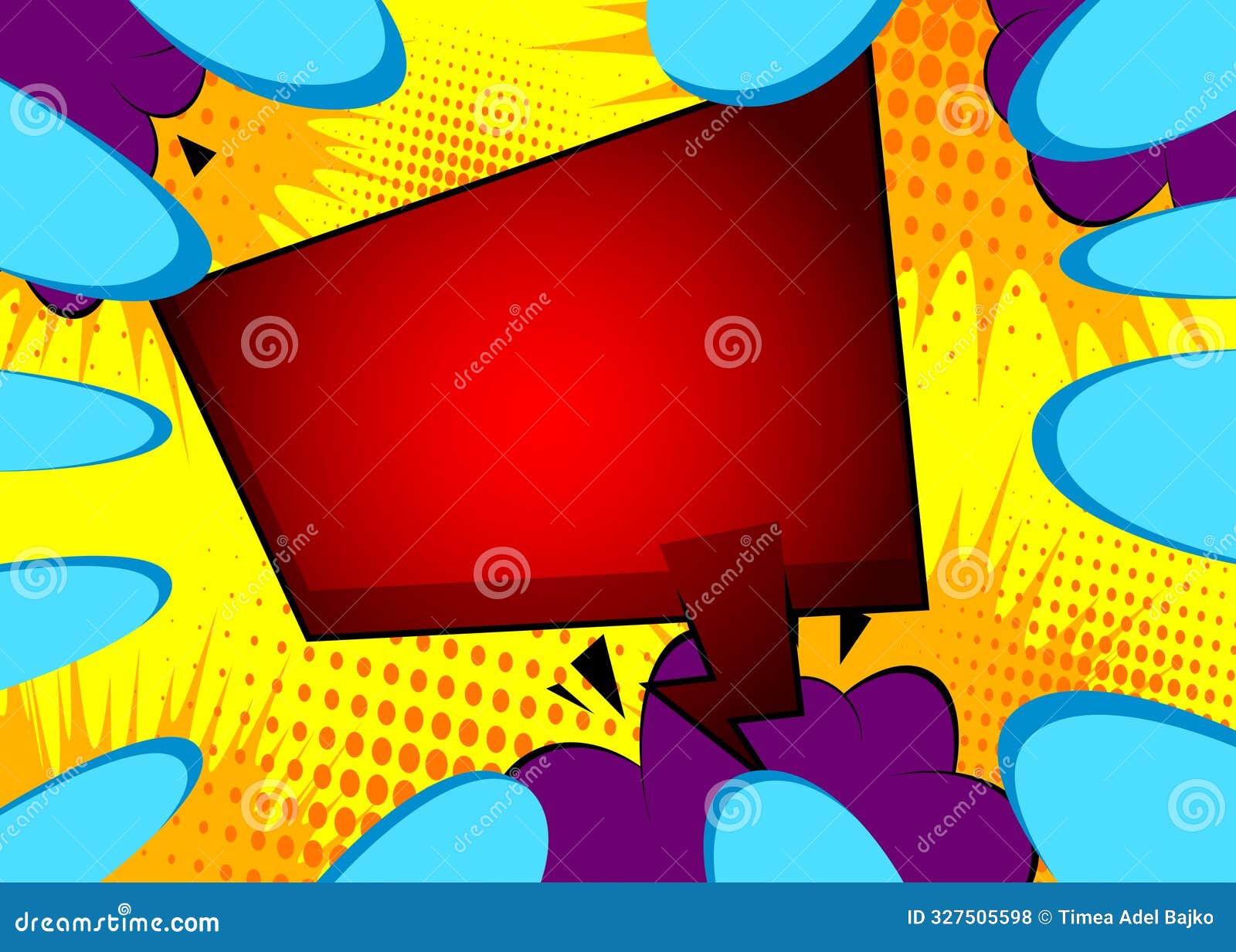 Simple Cartoon Background, Comic Book Abstract Backdrop. Retro Vector ...