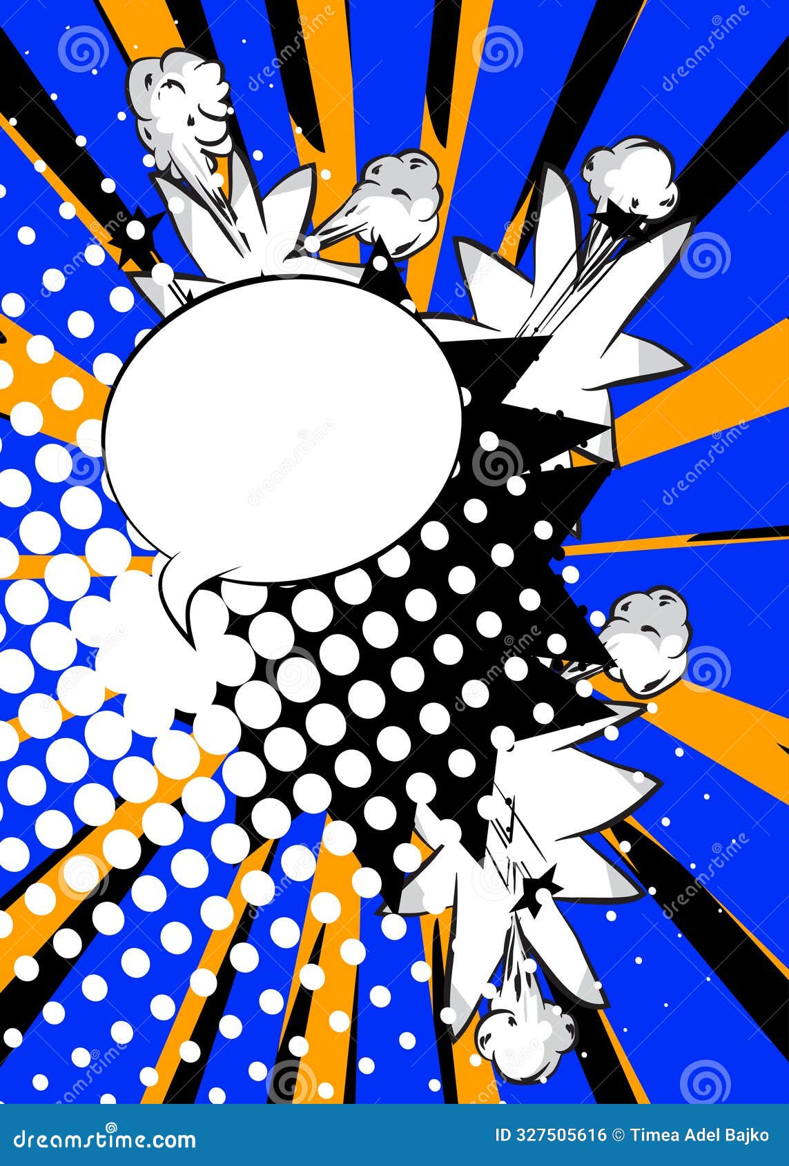 Simple Cartoon Background, Comic Book Abstract Backdrop. Retro Vector ...