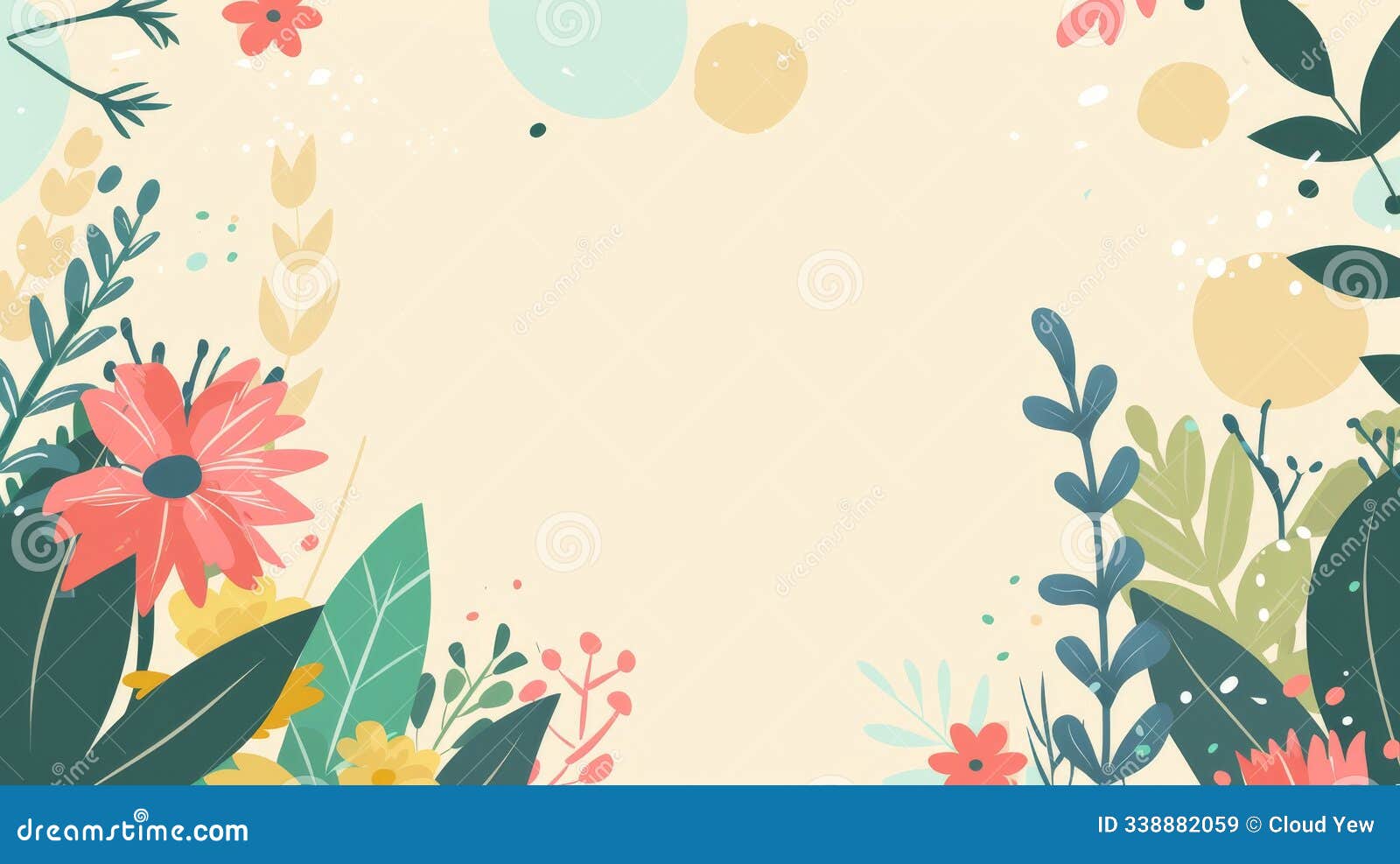 Simple Cartoon Background with Hand-drawn Elements and Copy Space ...