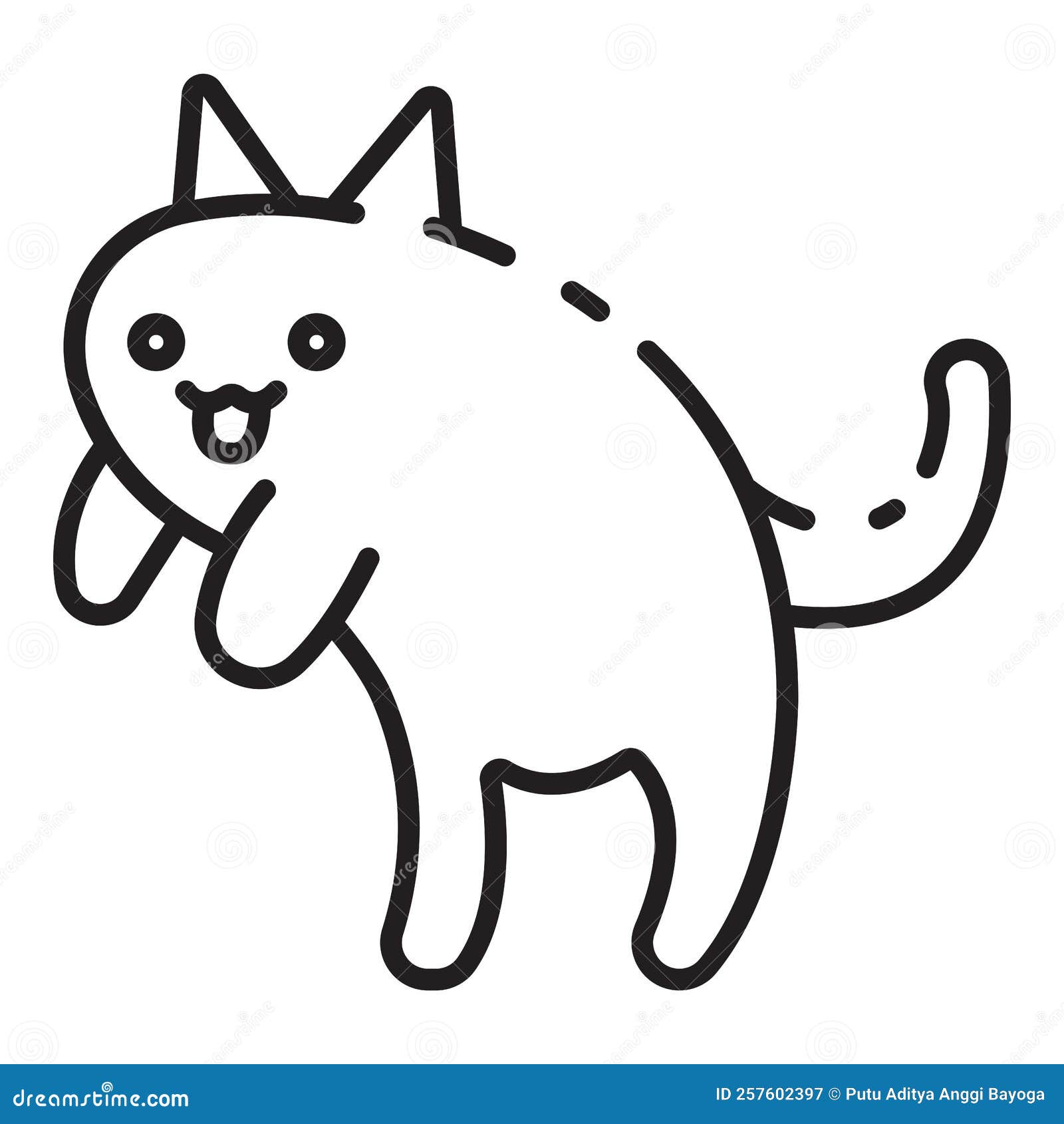 Simple cartoon cat stock vector. Illustration of kitten - 257602397