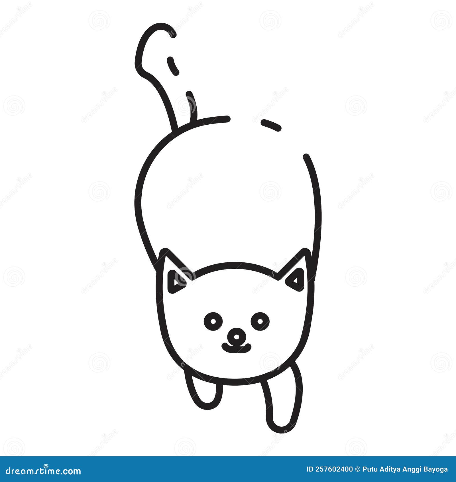 Simple cartoon cat stock vector. Illustration of cartoon - 257602400