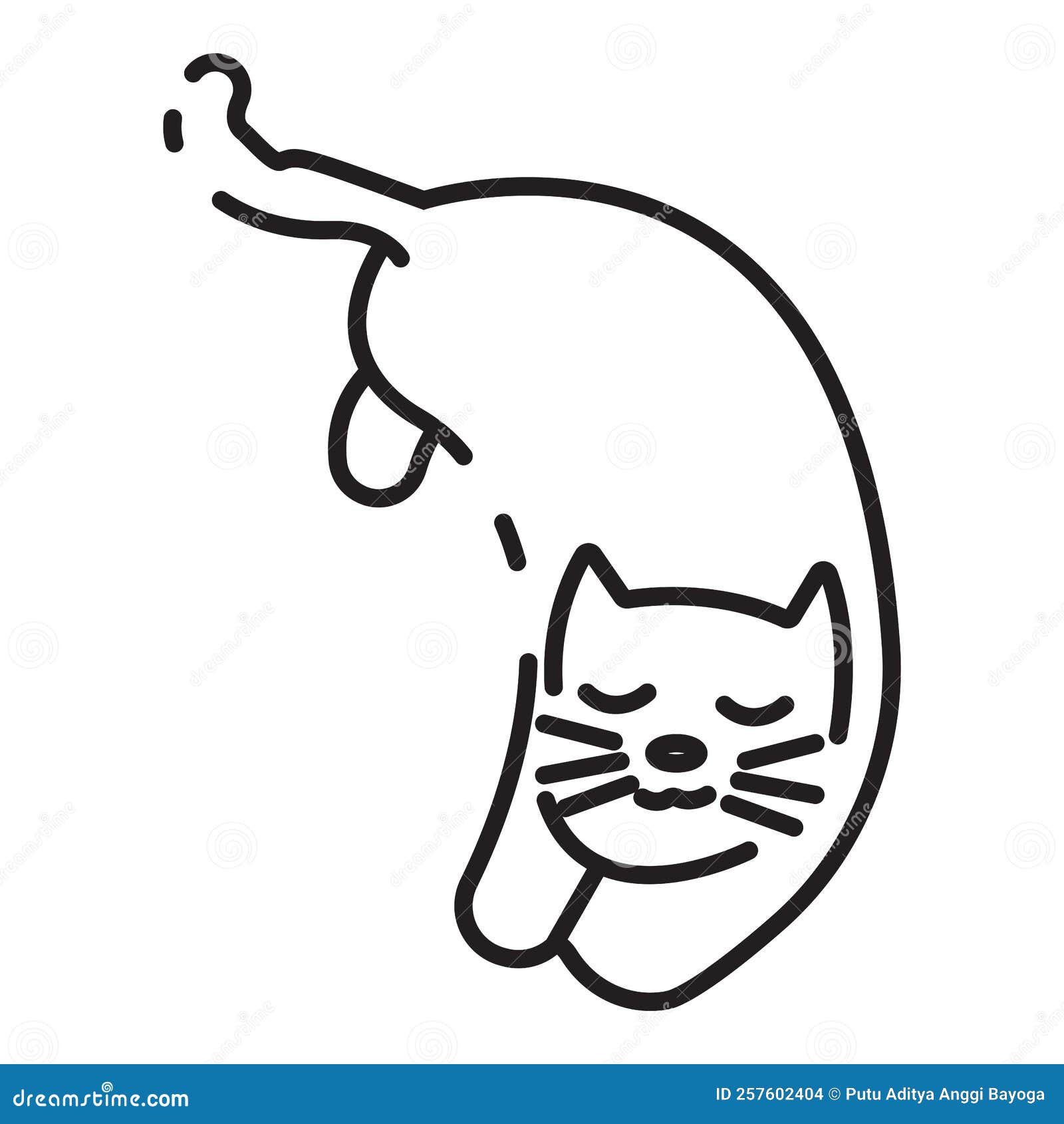 Simple cartoon cat stock vector. Illustration of design - 257602404