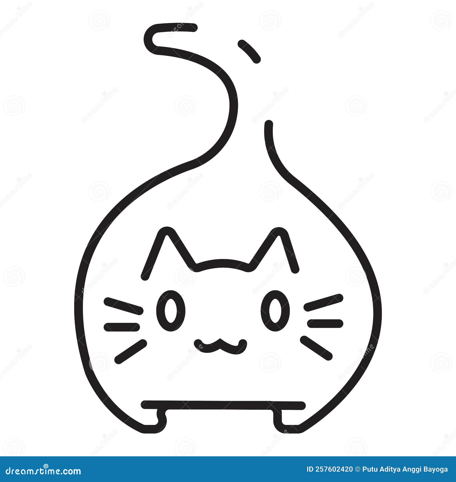 Simple Cartoon Cat Stock Vector Illustration Of Design 257602420