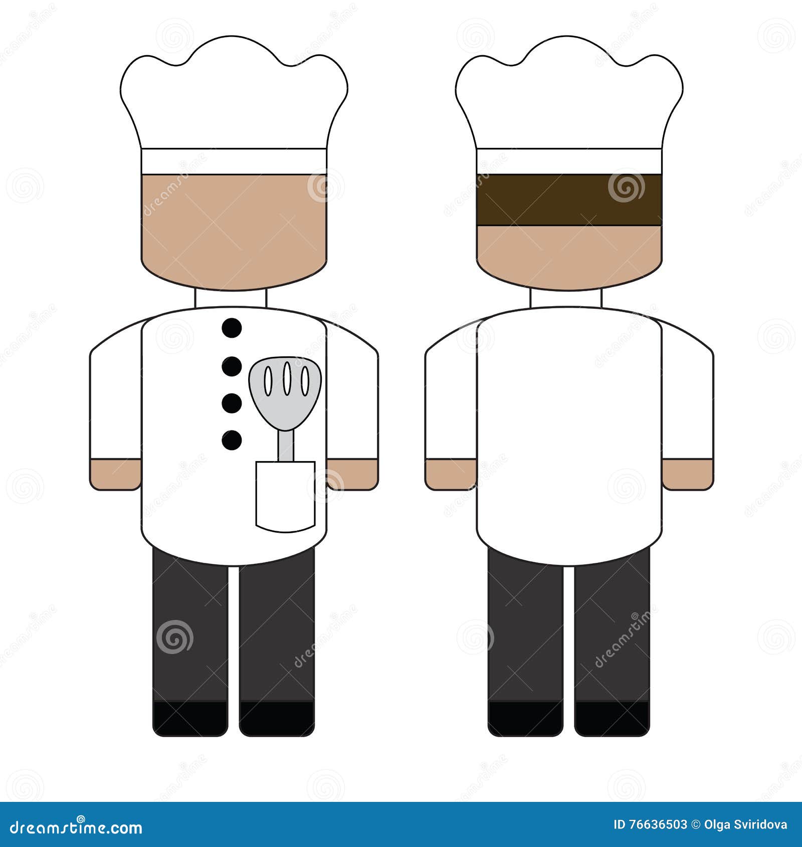 Simple cartoon chef stock vector. Illustration of cooking - 76636503