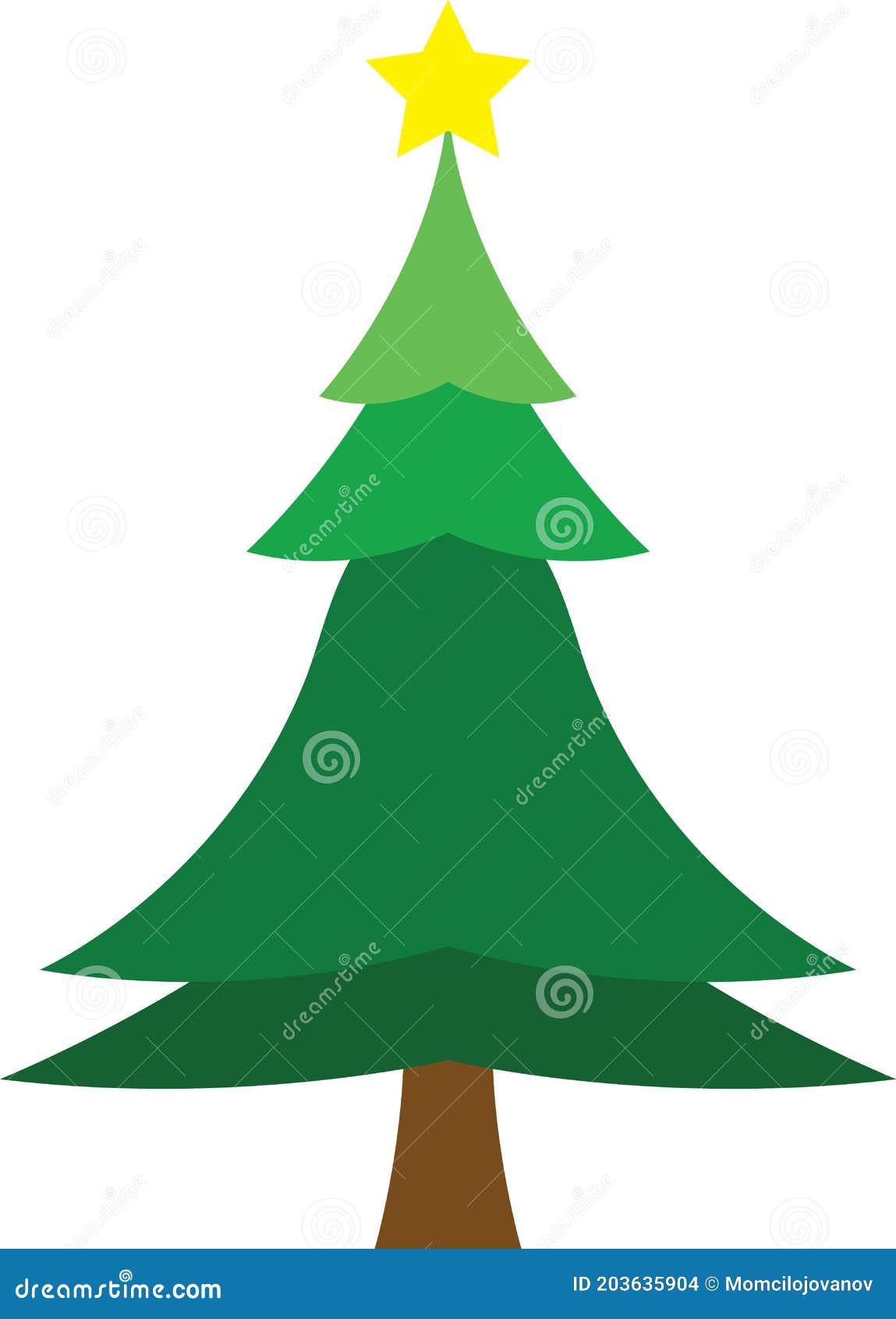 Simple Cartoon Christmas Tree Stock Vector - Illustration of party ...