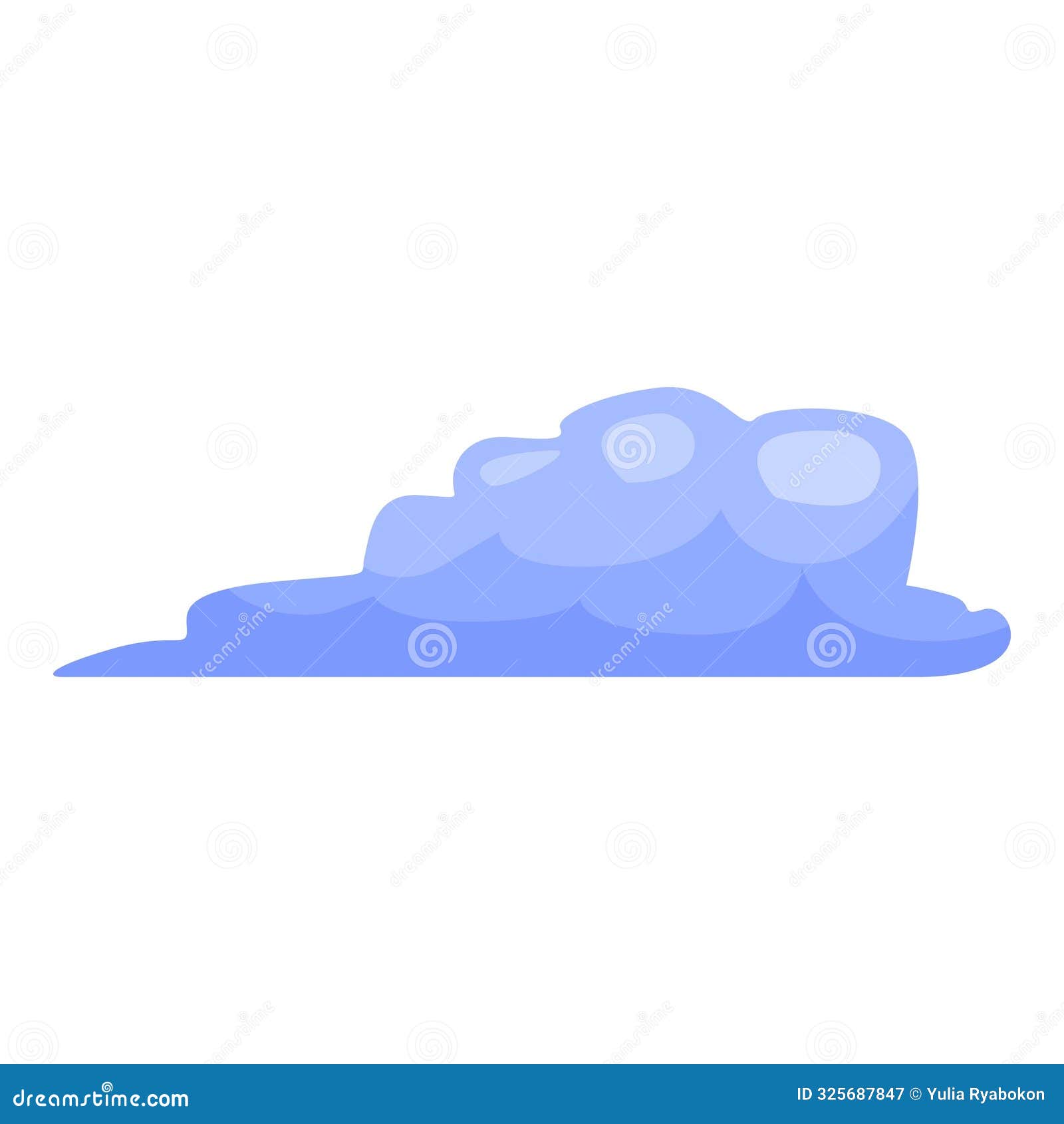 Blue Cartoon Cloud Floating in the Sky Stock Vector - Illustration of ...
