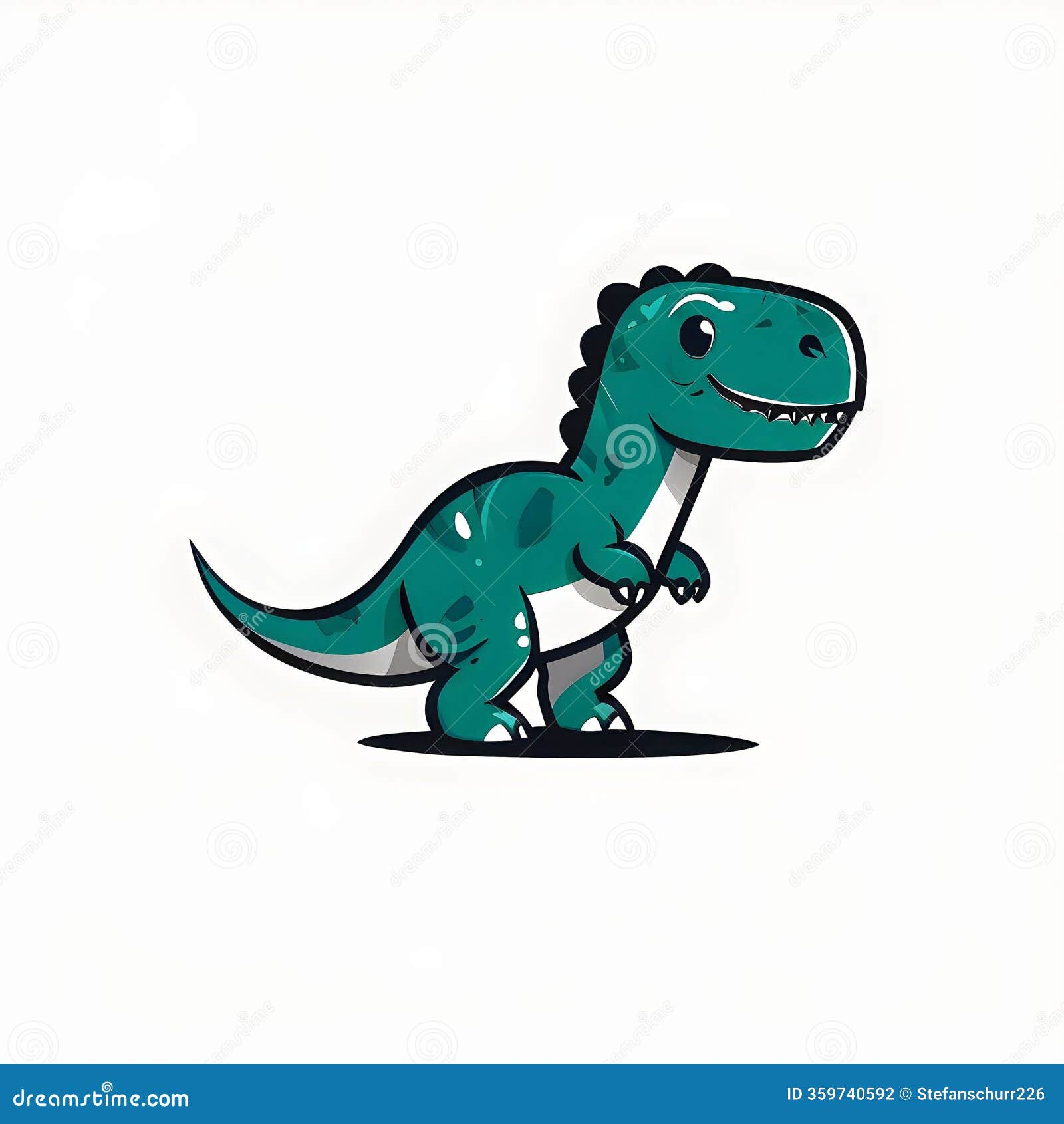A Simple Cartoon Dino with a White Background Stock Illustration ...
