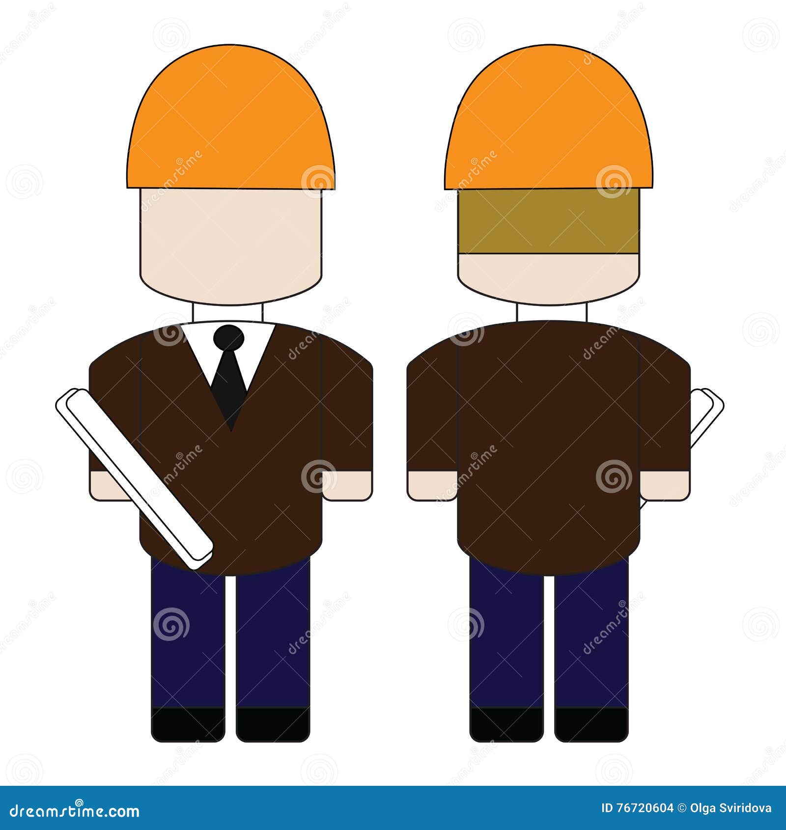 Simple cartoon engineer stock vector. Illustration of isolated - 76720604