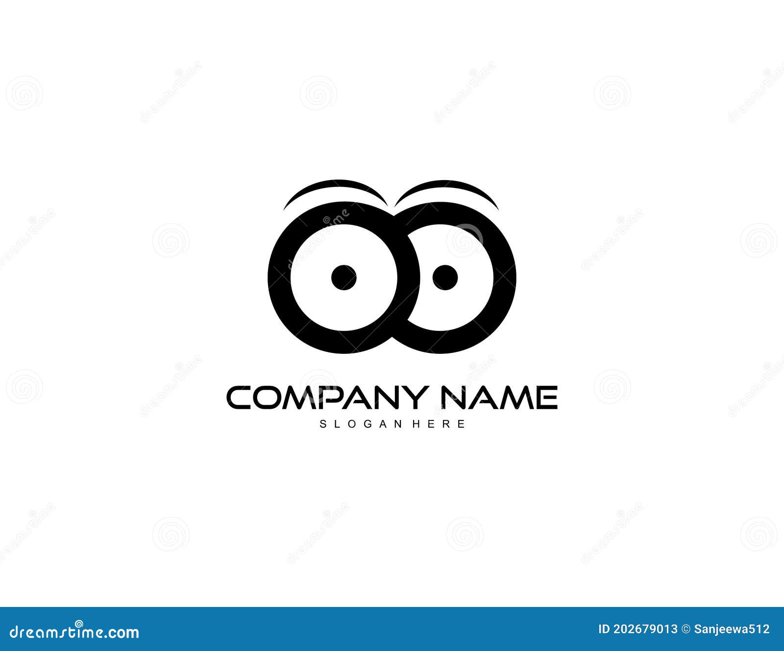 Simple Cartoon Eyes and Eye Brow Logo Design Vector Stock Vector ...