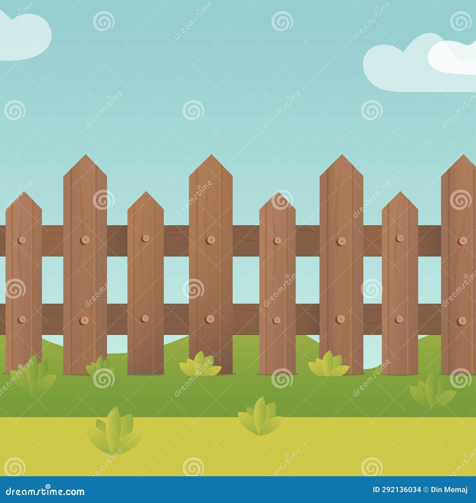 Simple cartoon fence stock vector. Illustration of advertising - 292136034