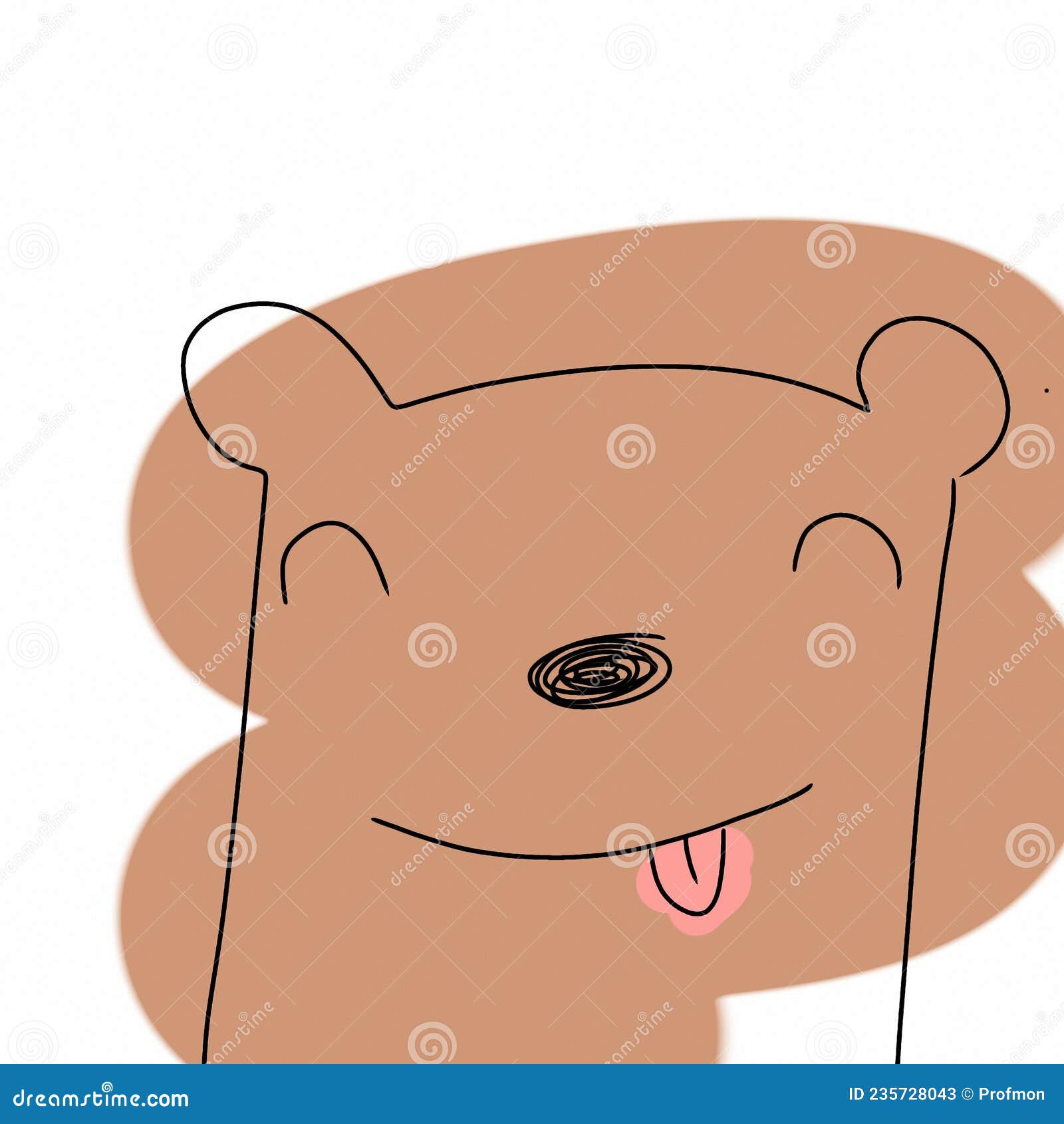Simple Cartoon Happy Bear on White Background Stock Illustration ...