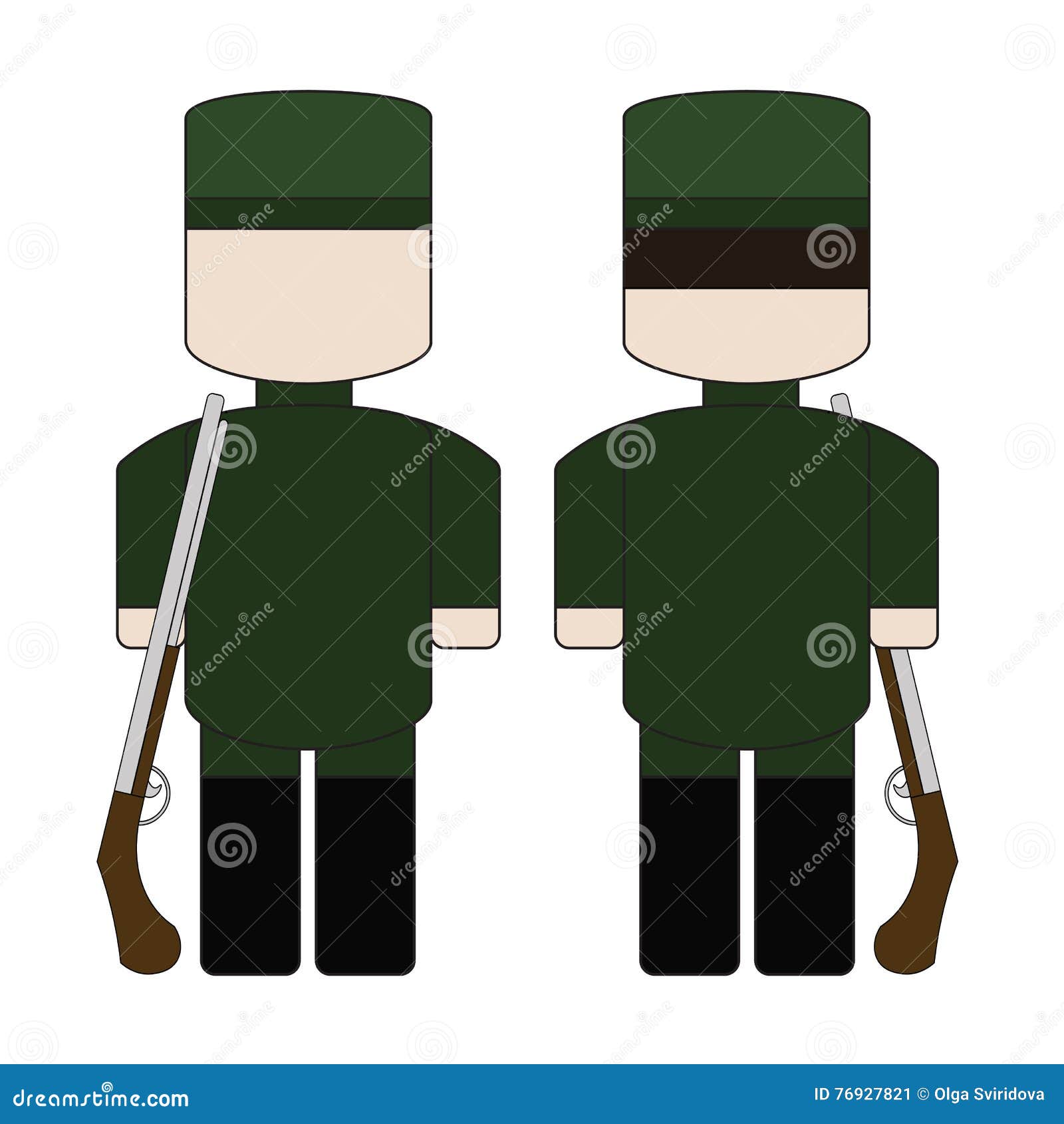 Simple cartoon hunter stock vector. Illustration of equipped - 76927821