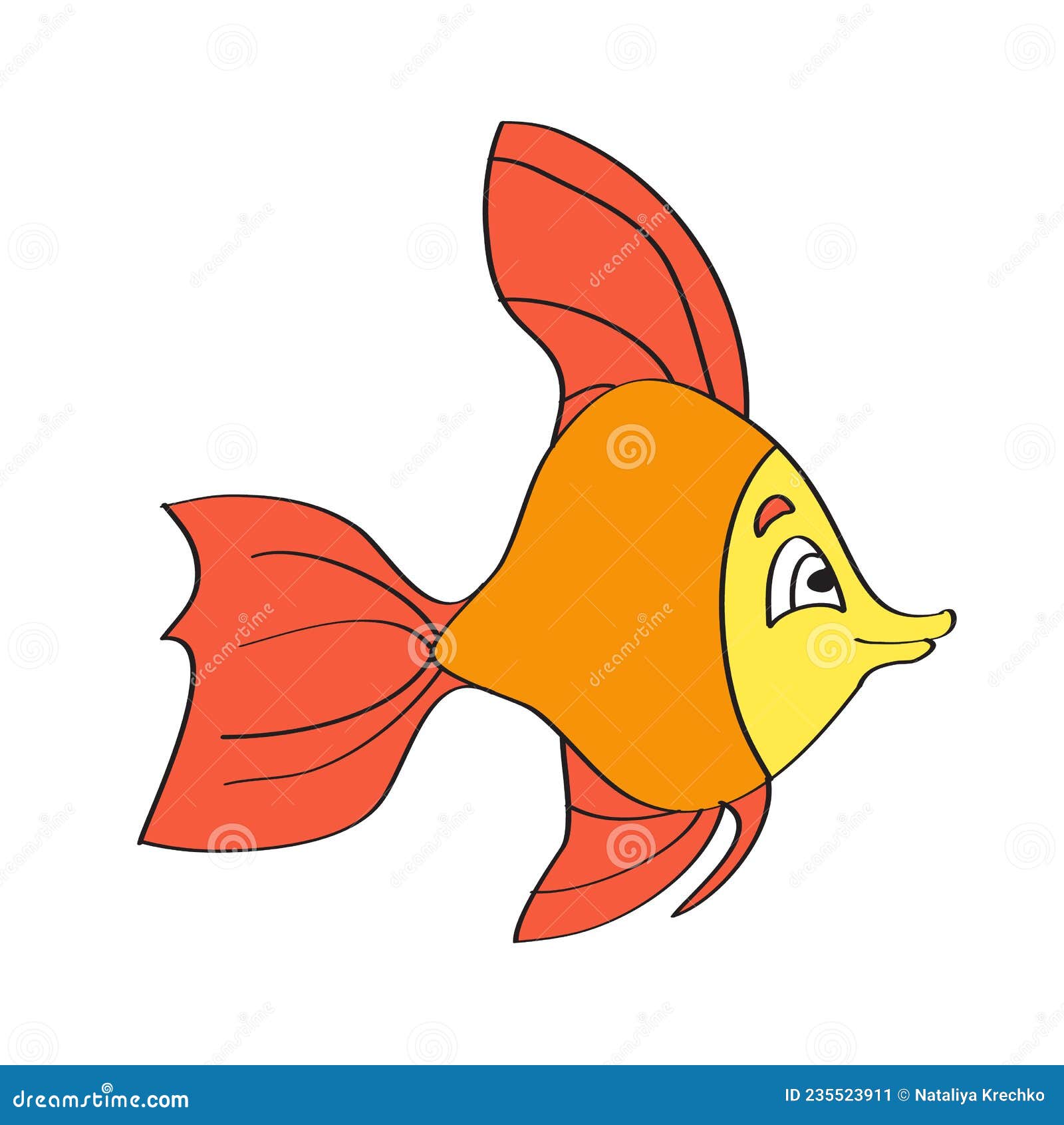 Simple Cartoon Icon. Vector Icon of Cute Smiling Cartoon Fish Stock ...