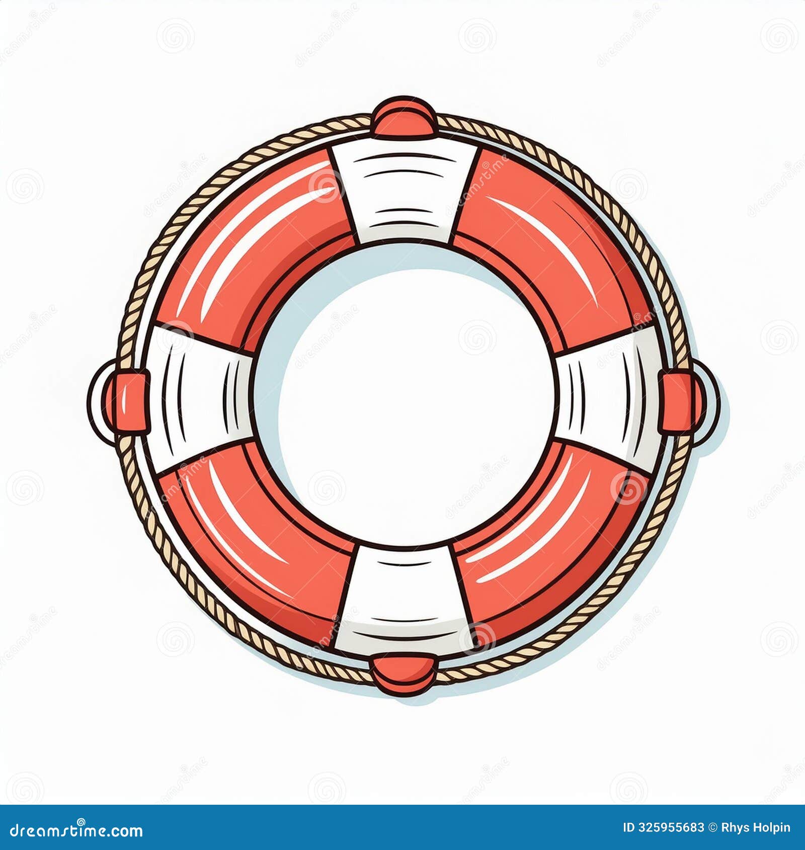 A Simple Cartoon Image of a Life Ring Stock Illustration - Illustration ...