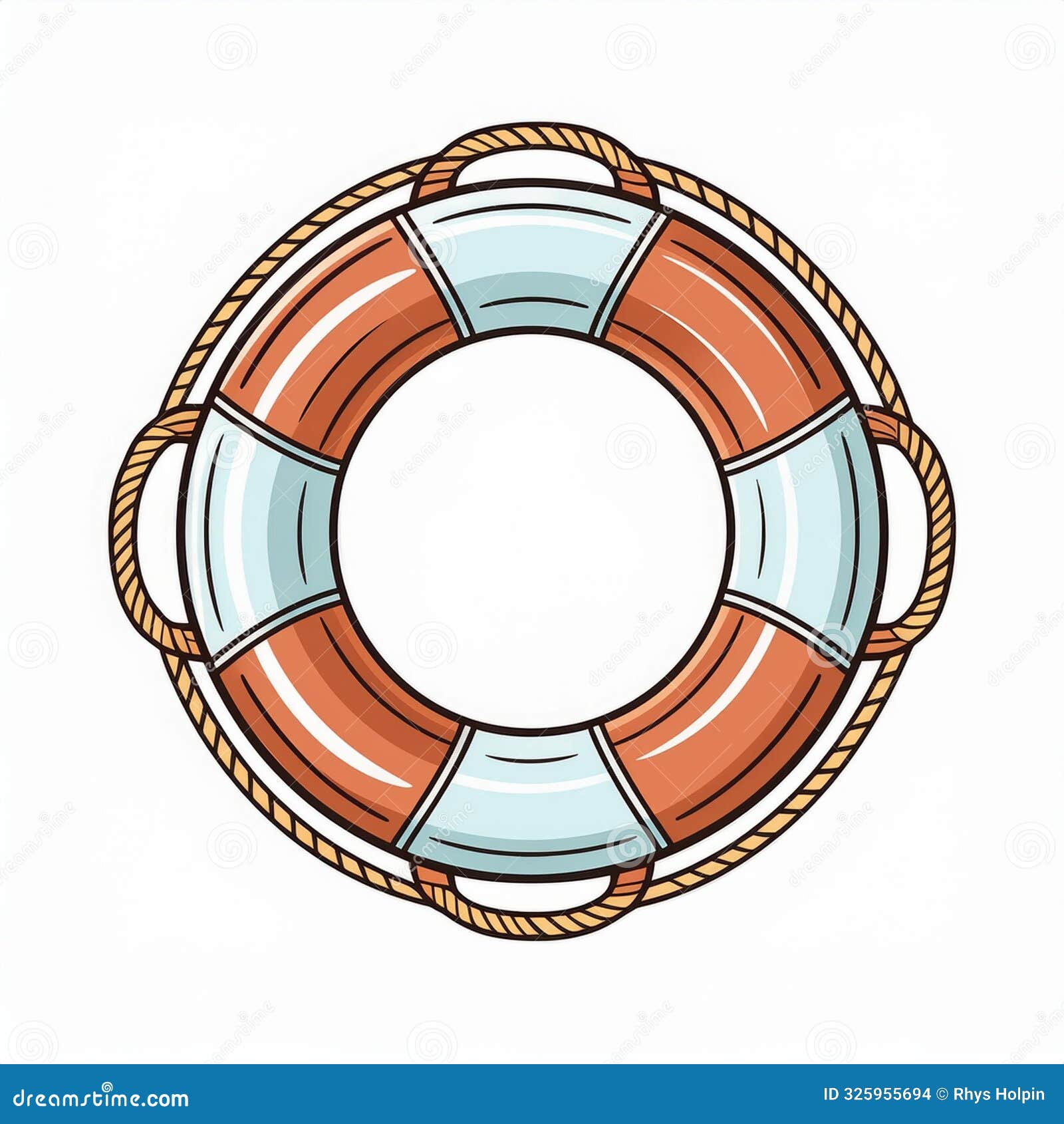 A Simple Cartoon Image of a Life Ring Stock Illustration - Illustration ...