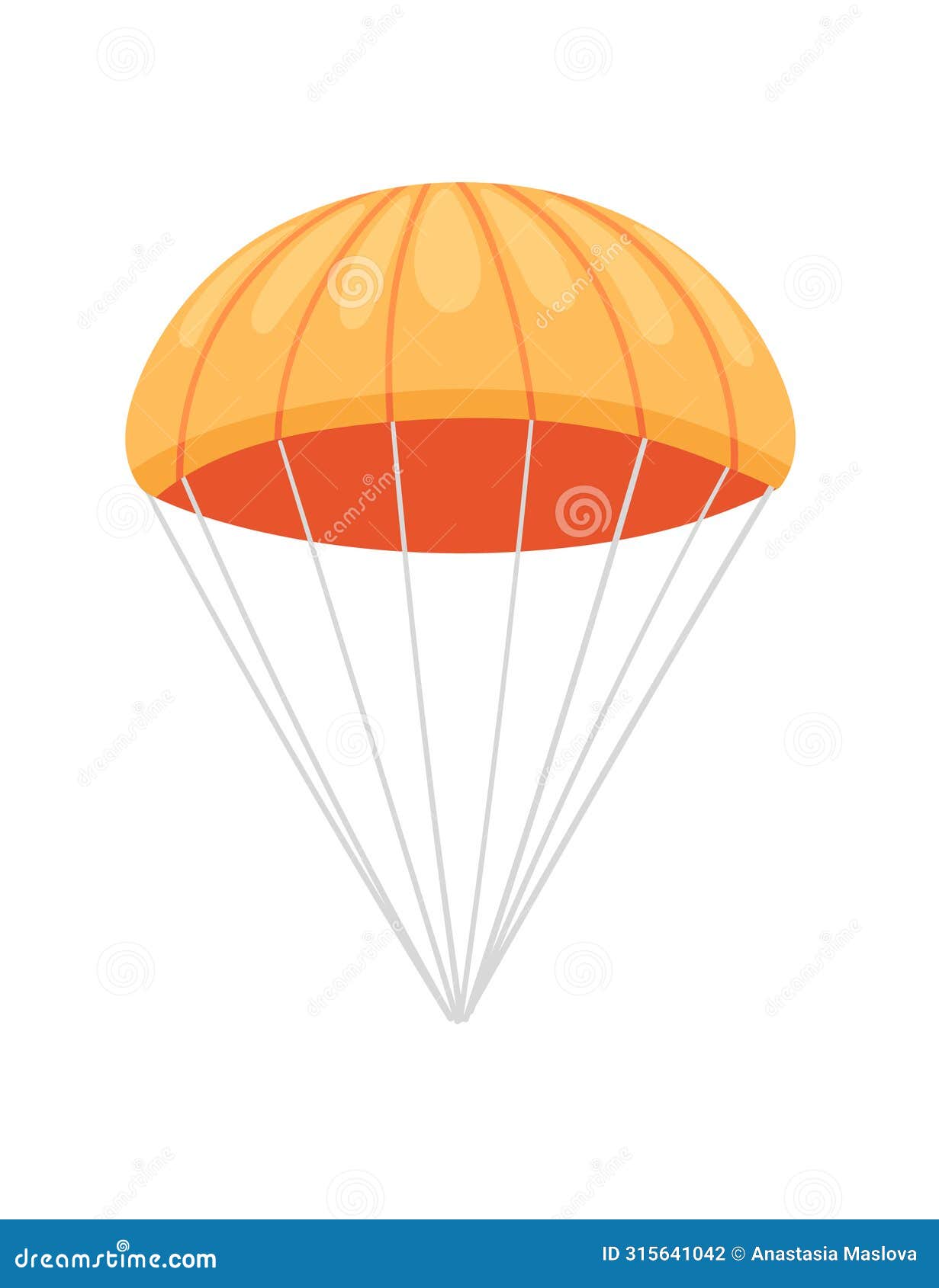 Cartoon Parachute Carrying Blue Gift Box Set Isolated On White ...