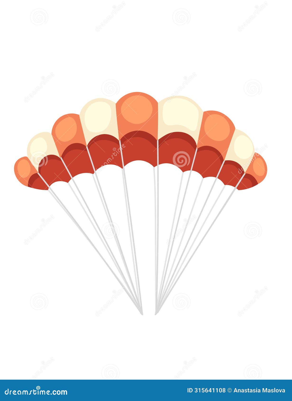 Cartoon Parachute Carrying Blue Gift Box Set Isolated On White ...