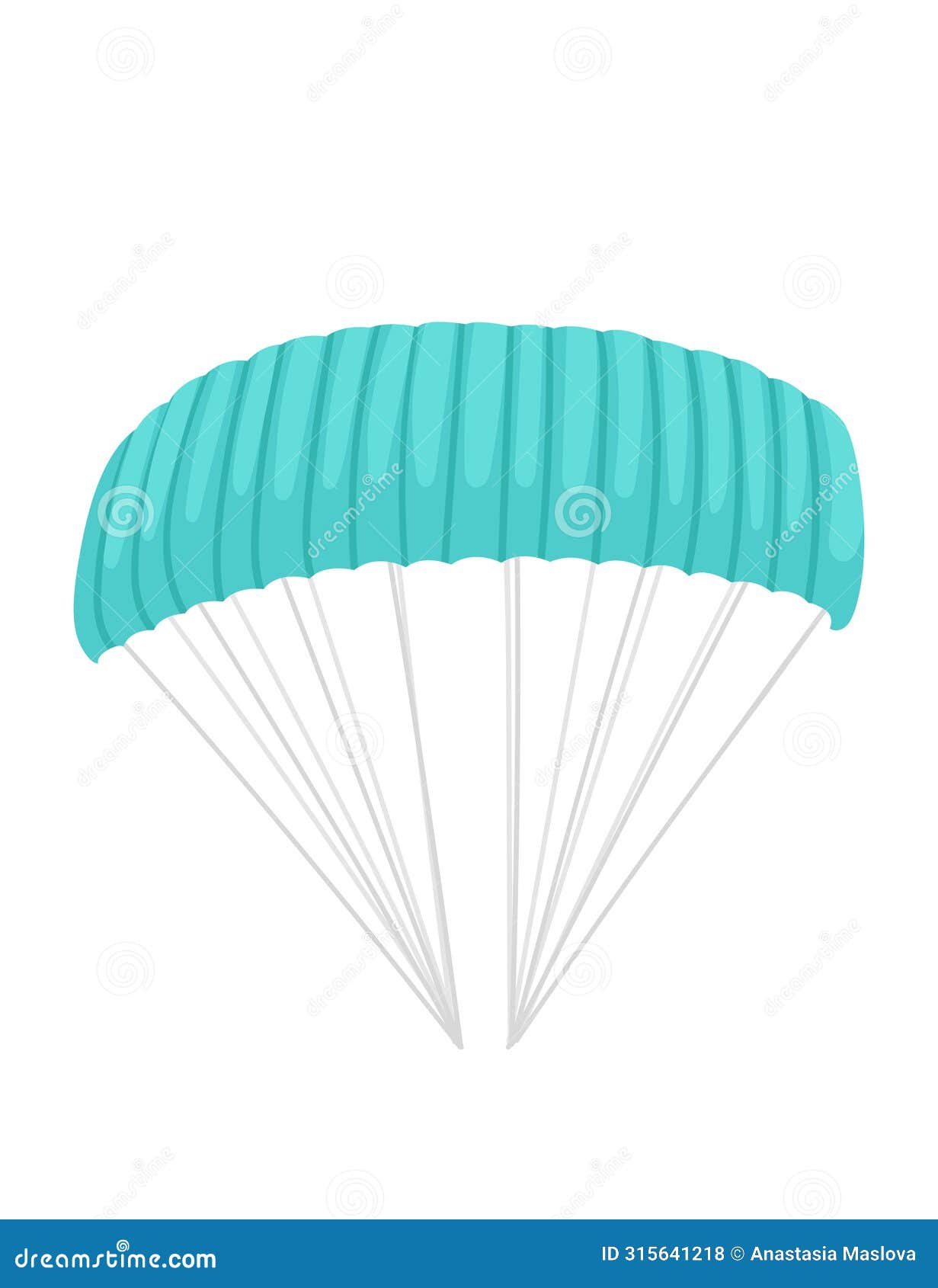 Simple Cartoon Parachute Vector Illustration Isolated On White ...