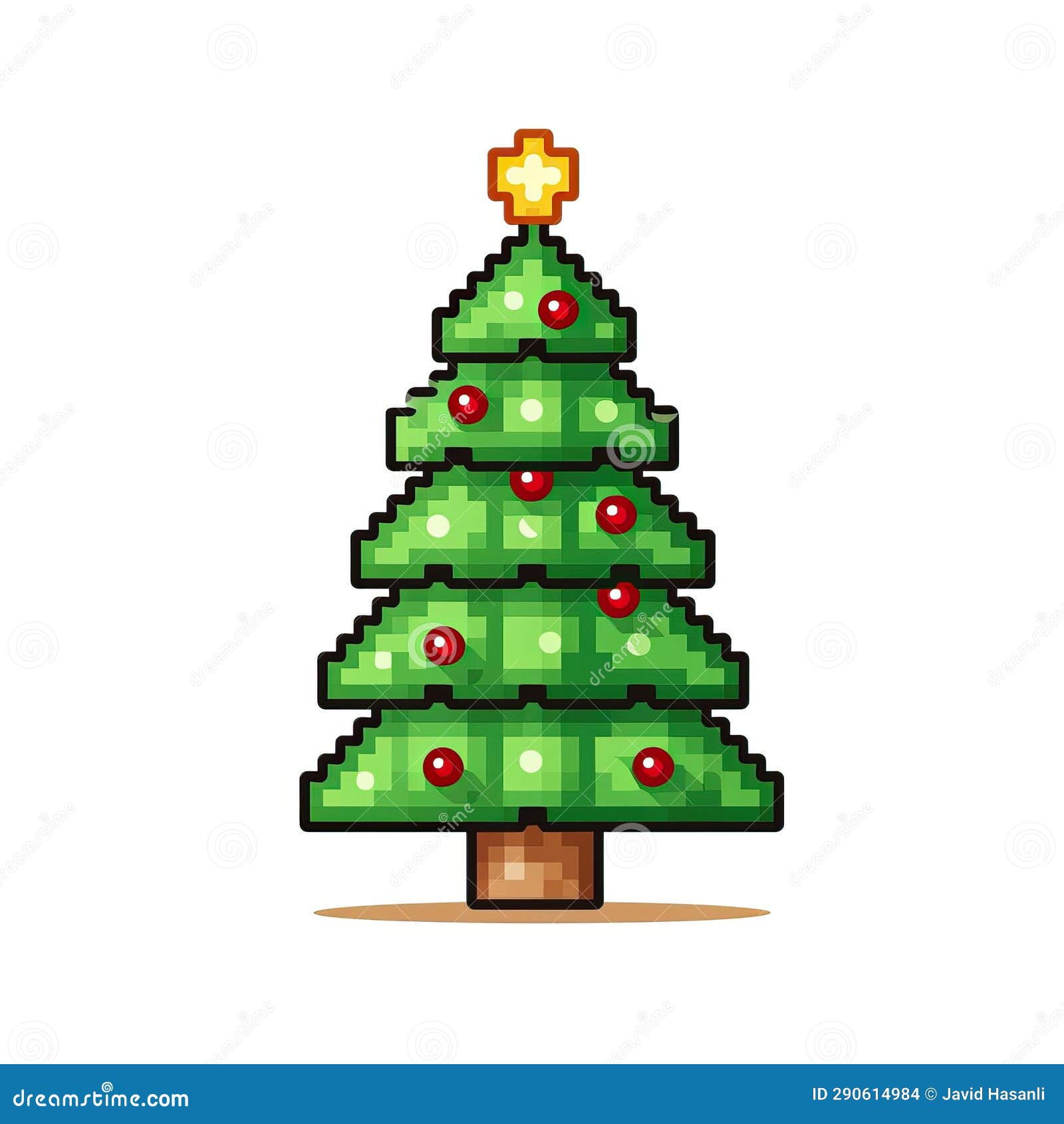 Simple Cartoon Pixel Art Christmas Tree High Quality Ai Generated Image ...
