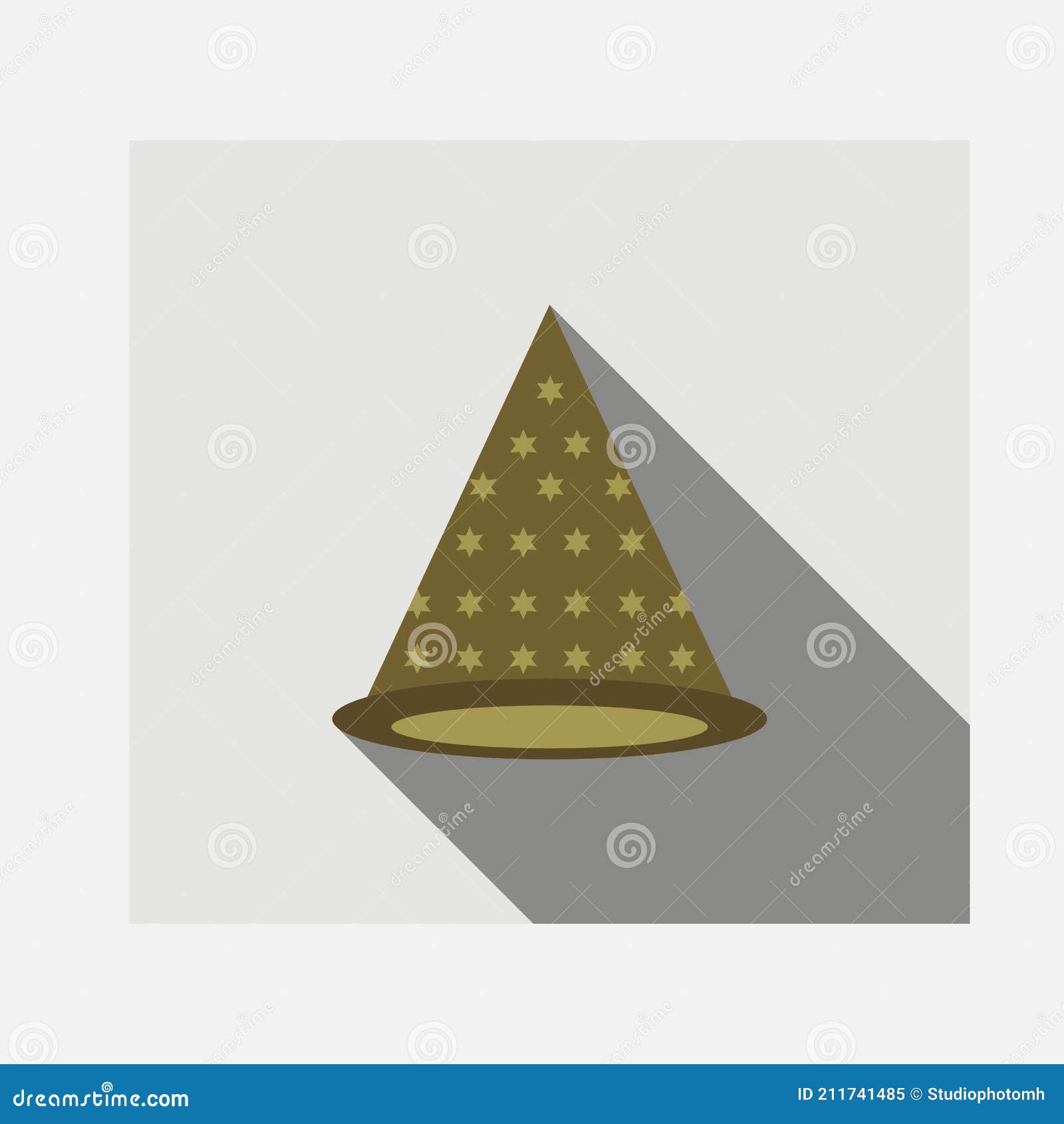 Simple Cartoon Wizard Hat Icon, Vector Illustration Stock Vector ...