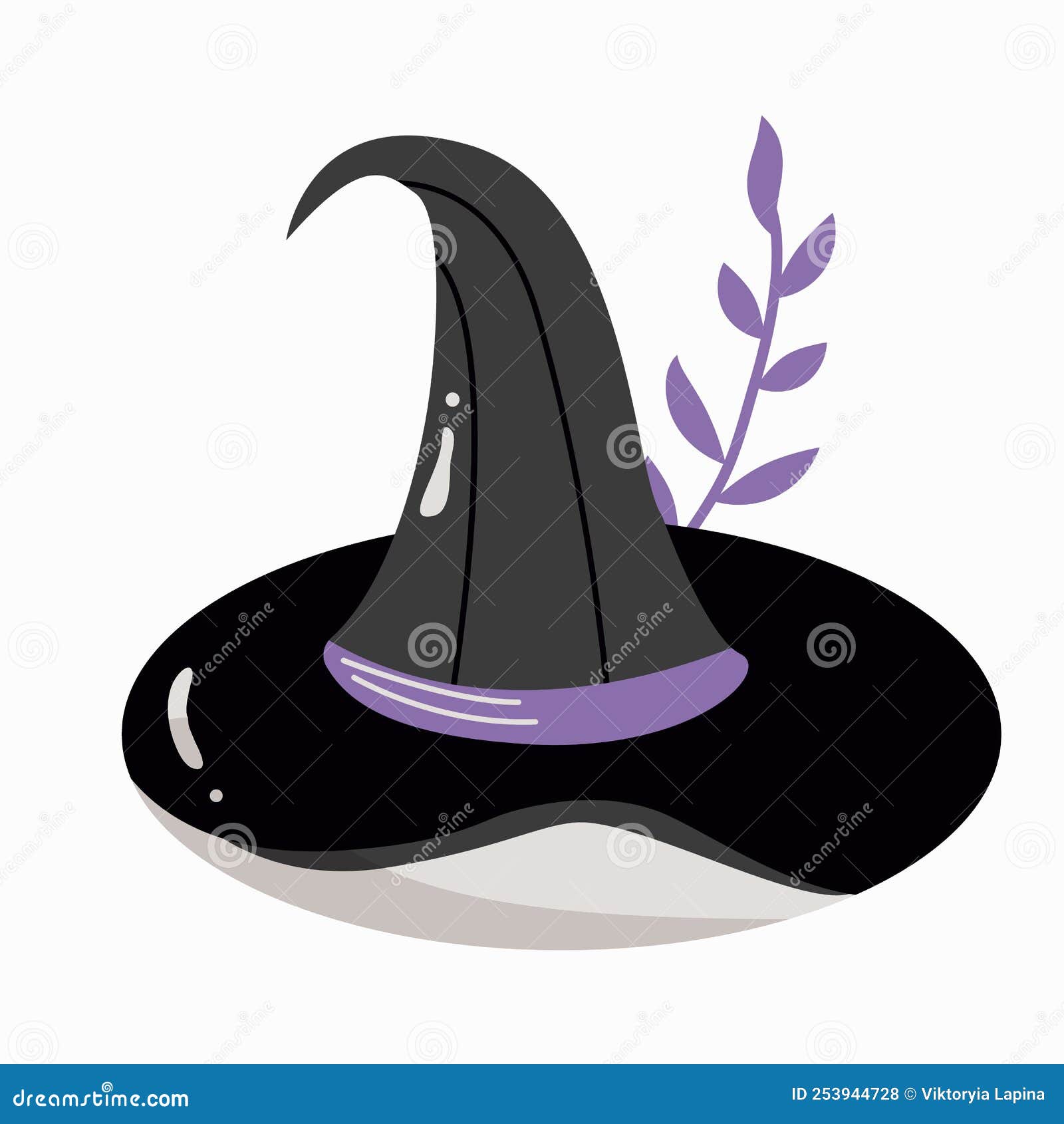 Simple Cartoon Wizard Hat Icon, Vector Magic Illustration for Halloween Stock Vector ...
