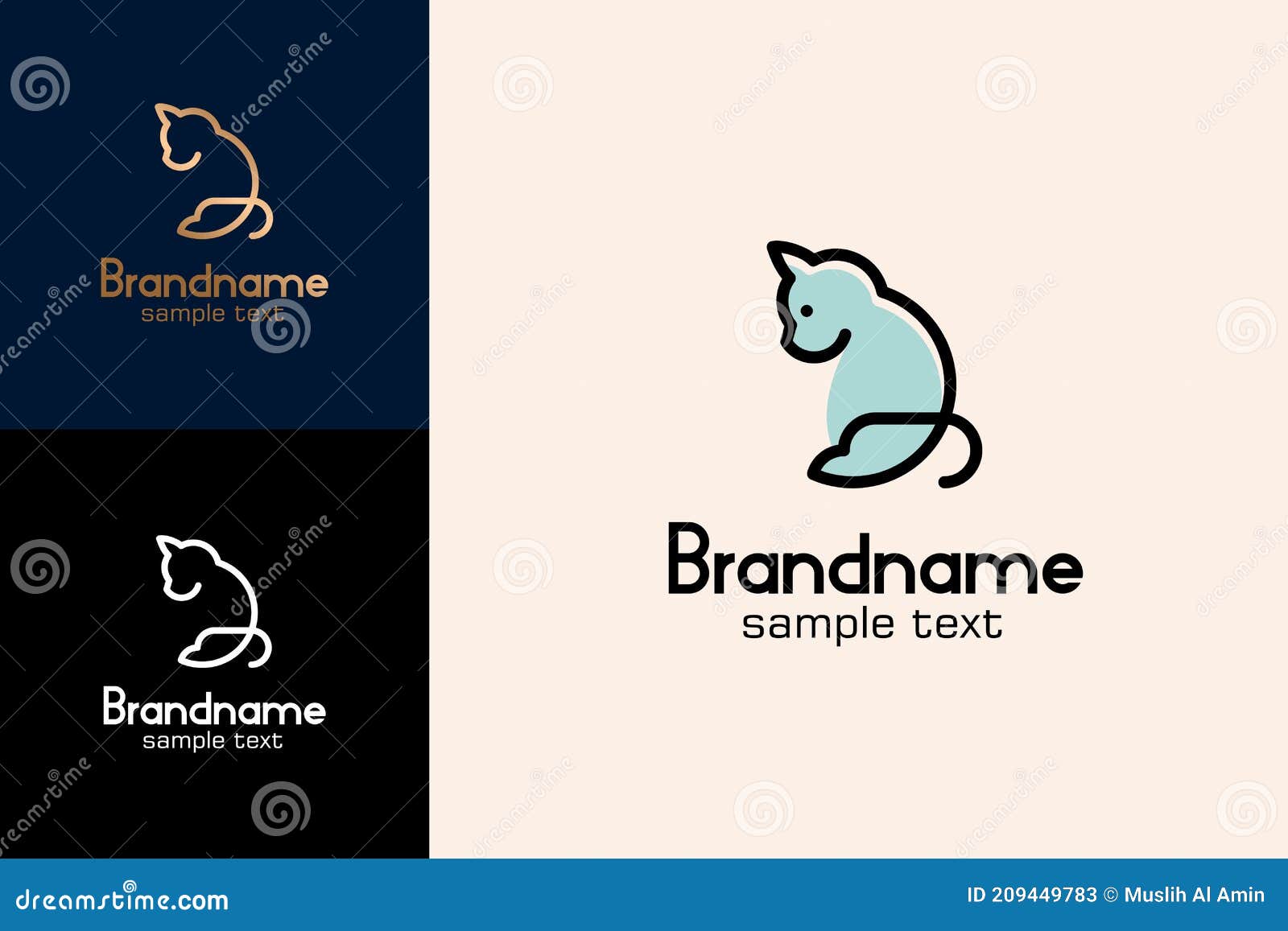 Simple cat logo stock vector. Illustration of brand - 209449783
