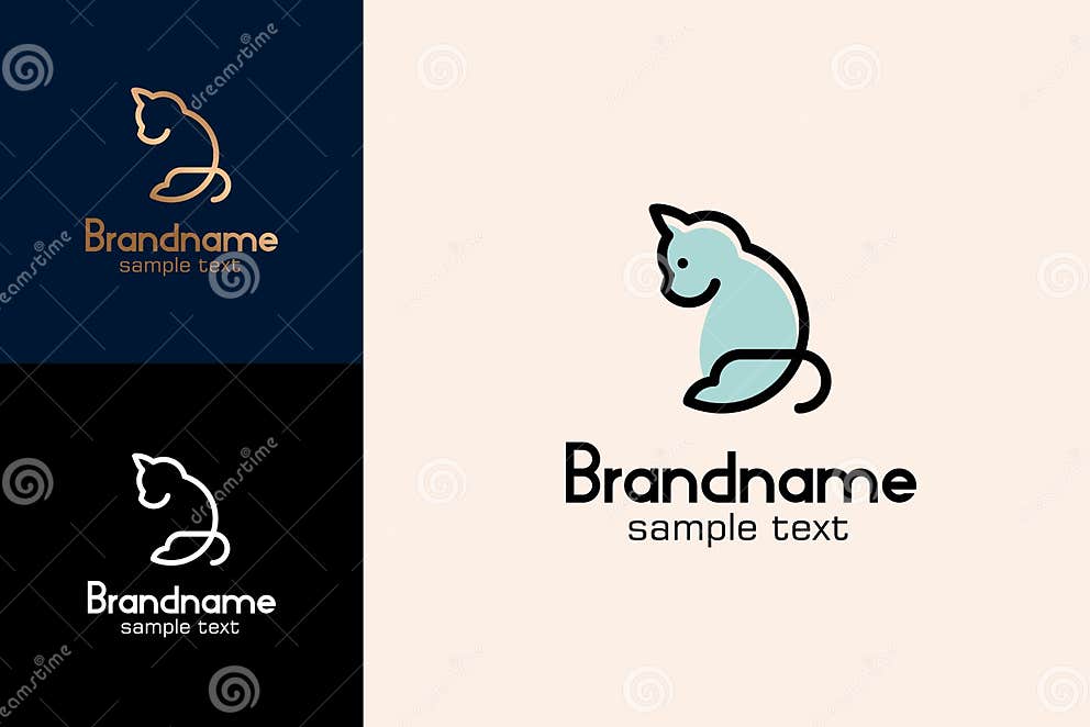 Simple cat logo stock vector. Illustration of brand - 209449783