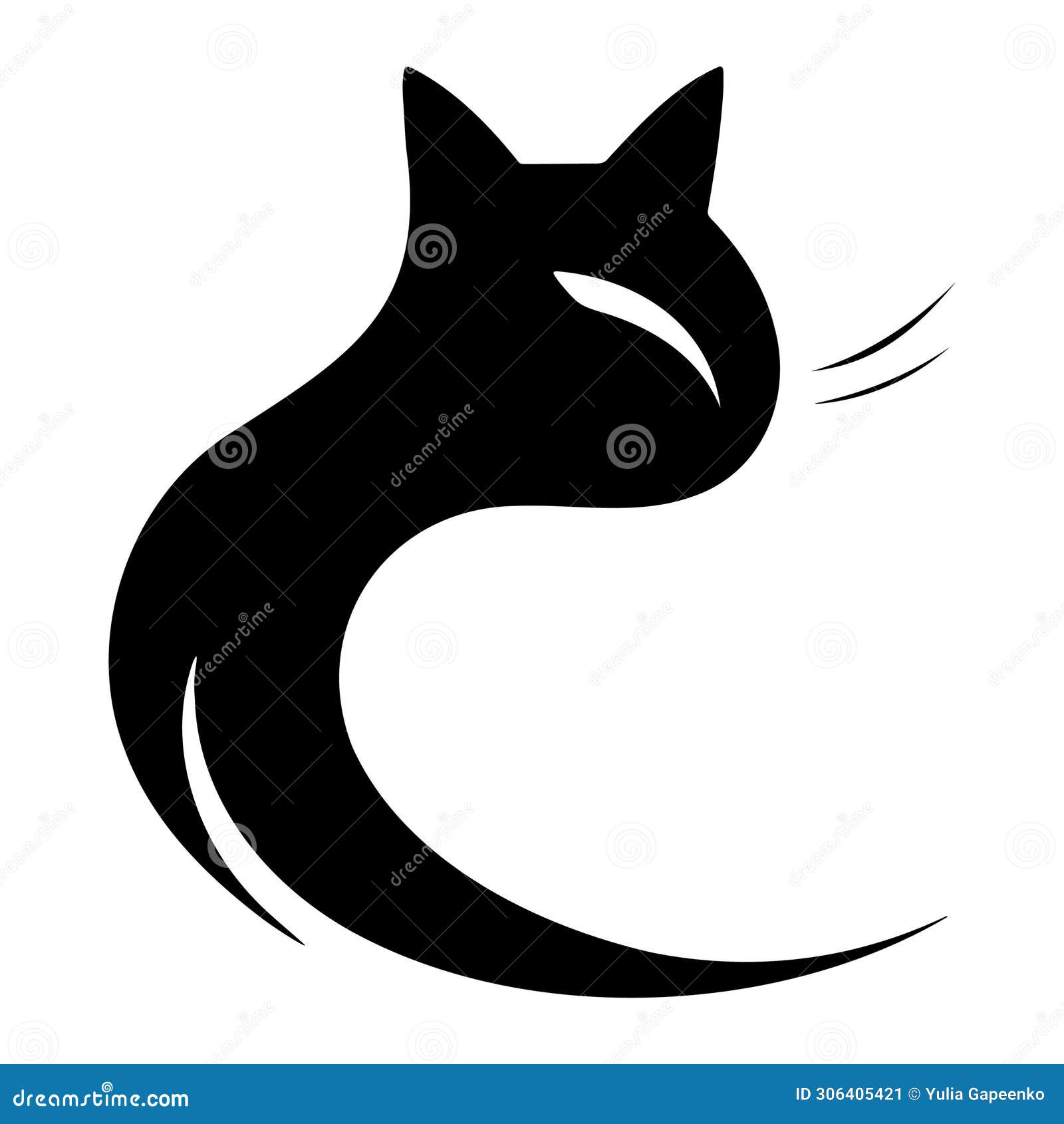 Simple Cat Logo. Vector Illustration Stock Vector - Illustration of ...