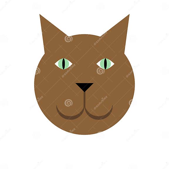 Simple cat stock vector. Illustration of eyes, children - 99102345