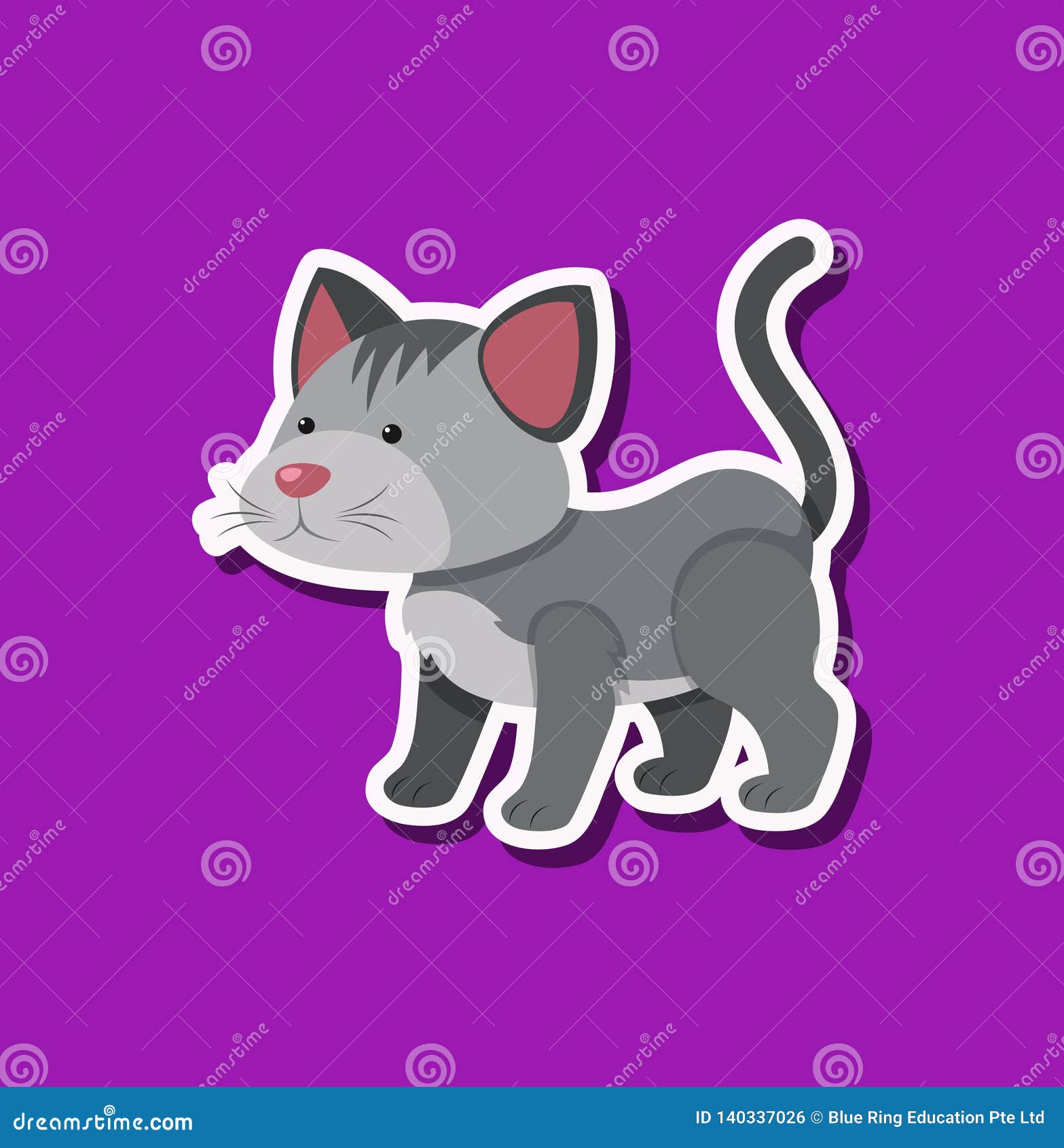 A simple cat sticker stock vector. Illustration of cartoon - 140337026