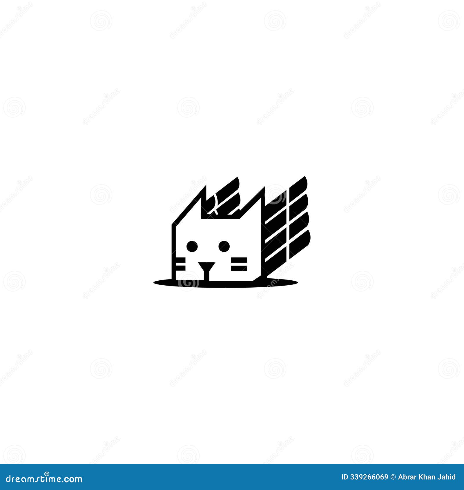 Simple Cat Vector Art Logo Template Stock Vector - Illustration of bold ...