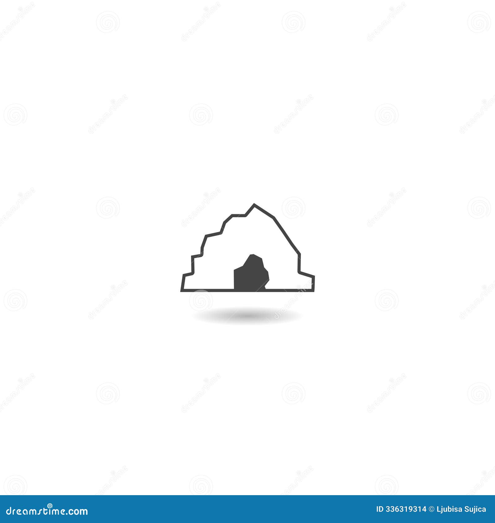 Simple Cave Icon with Shadow Stock Illustration - Illustration of ...
