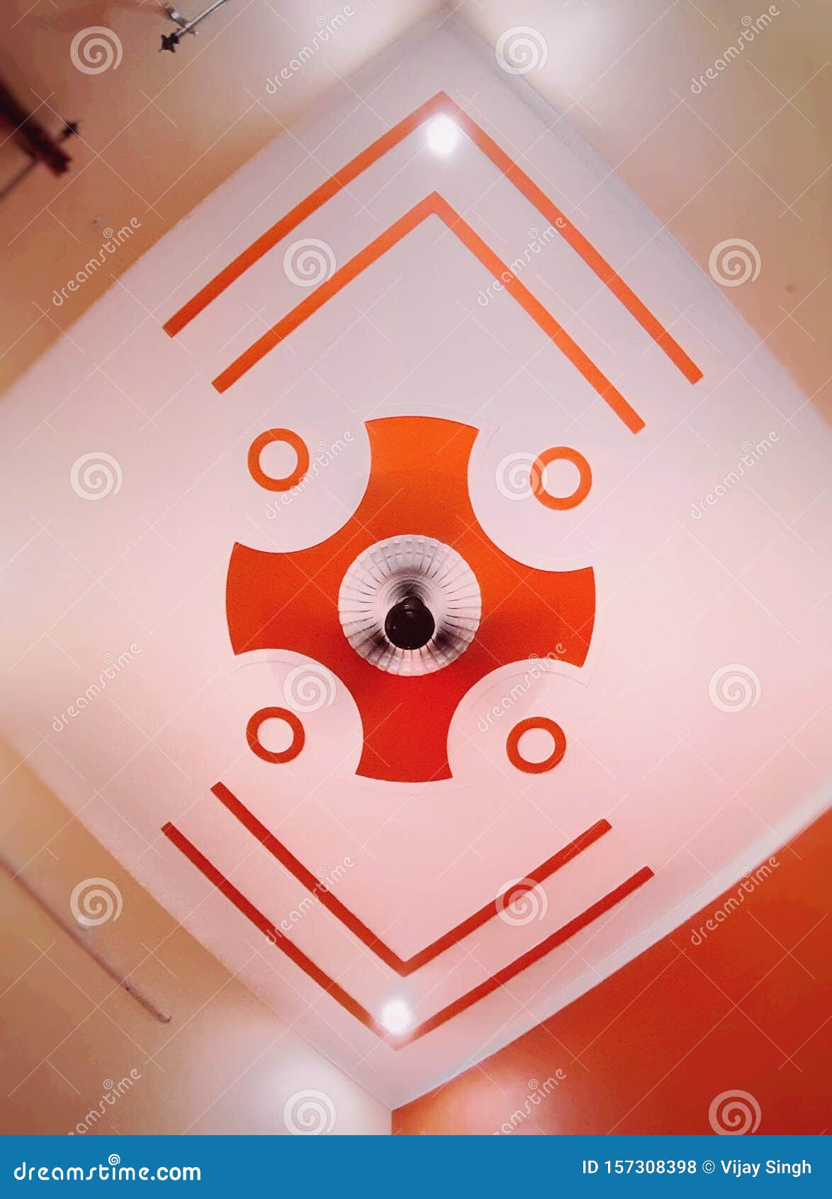 Simple Ceiling Design With Spot Lighting Stock Photography ...