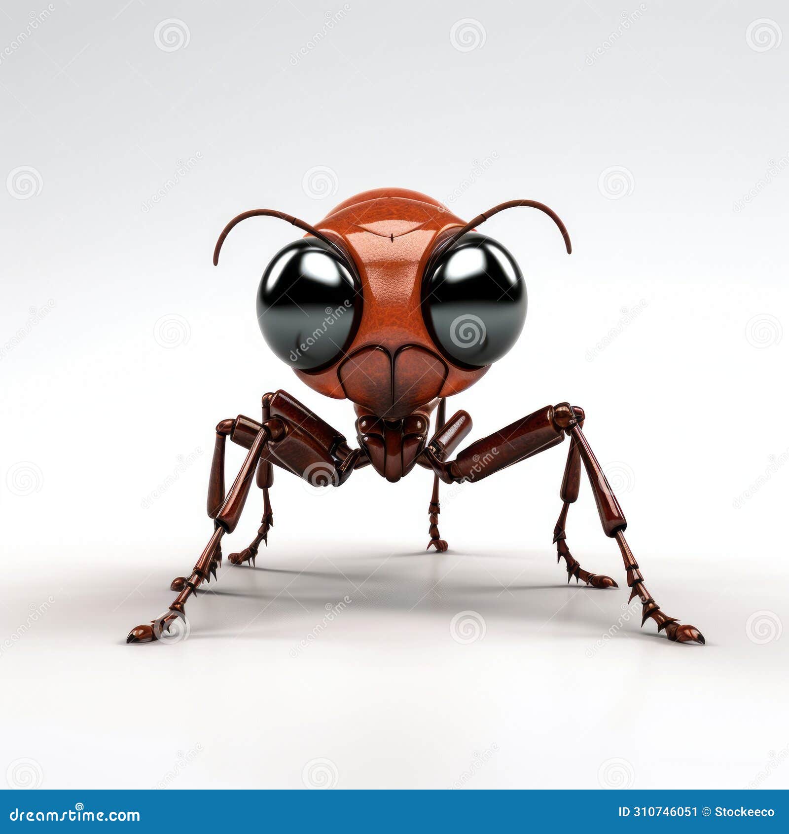 Simple Cel Shaded 3d Ant in Full Body Pose Stock Illustration ...