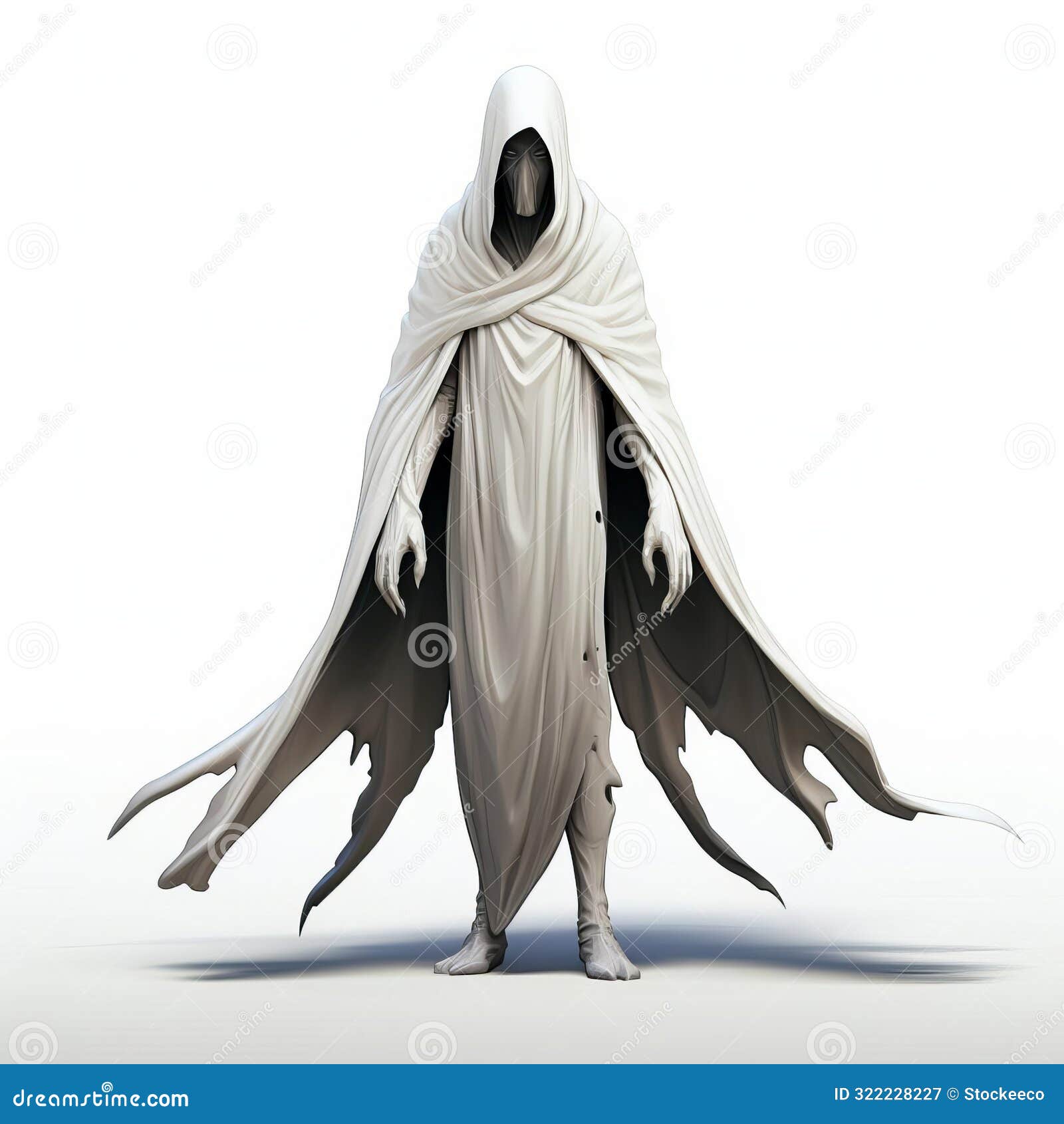 Simple Cel Shaded 3d Wraith Full Body Portrait Rendering Stock ...