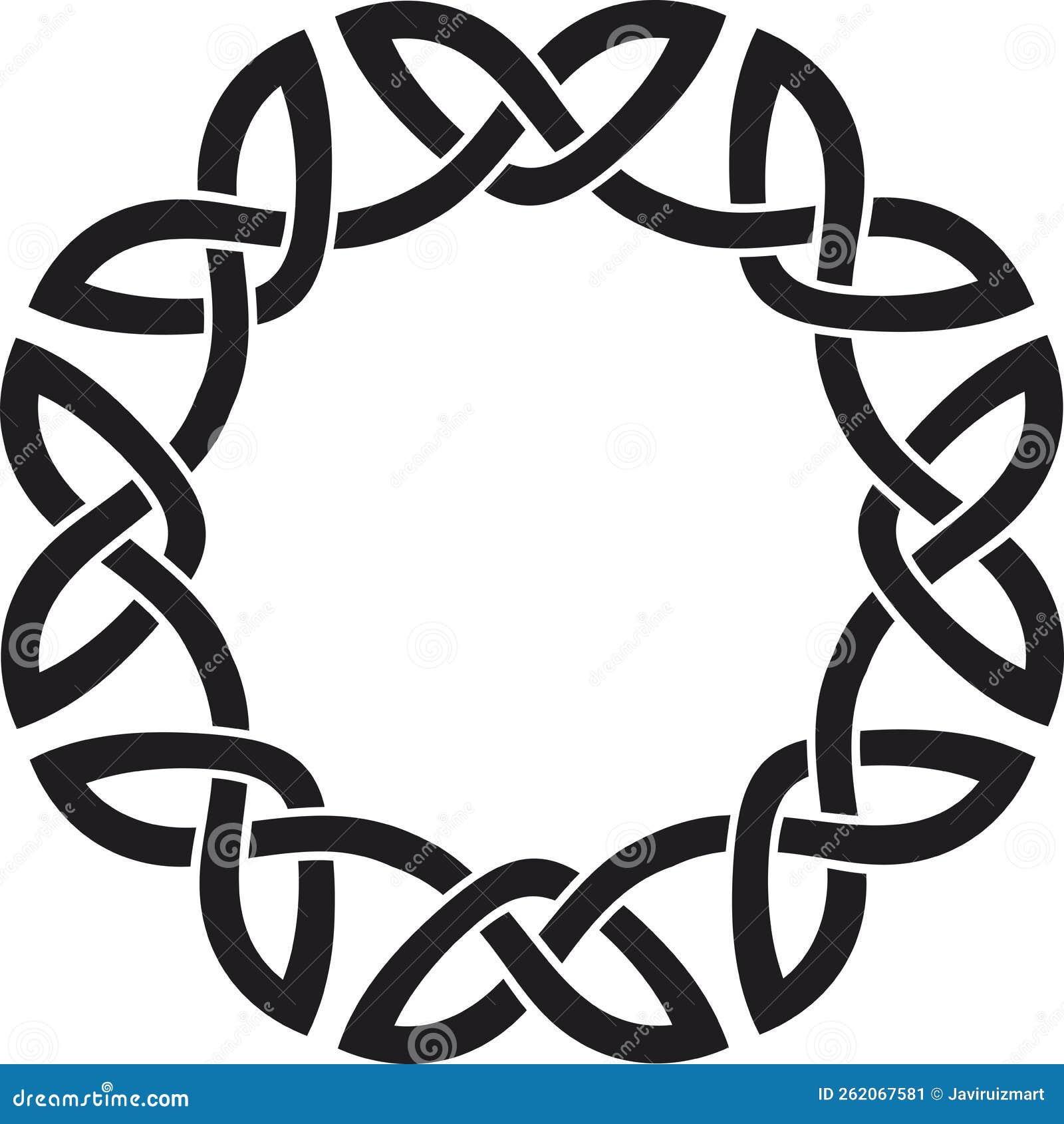 Simple Celtic Circular Frame, Black Stock Image - Illustration of ...
