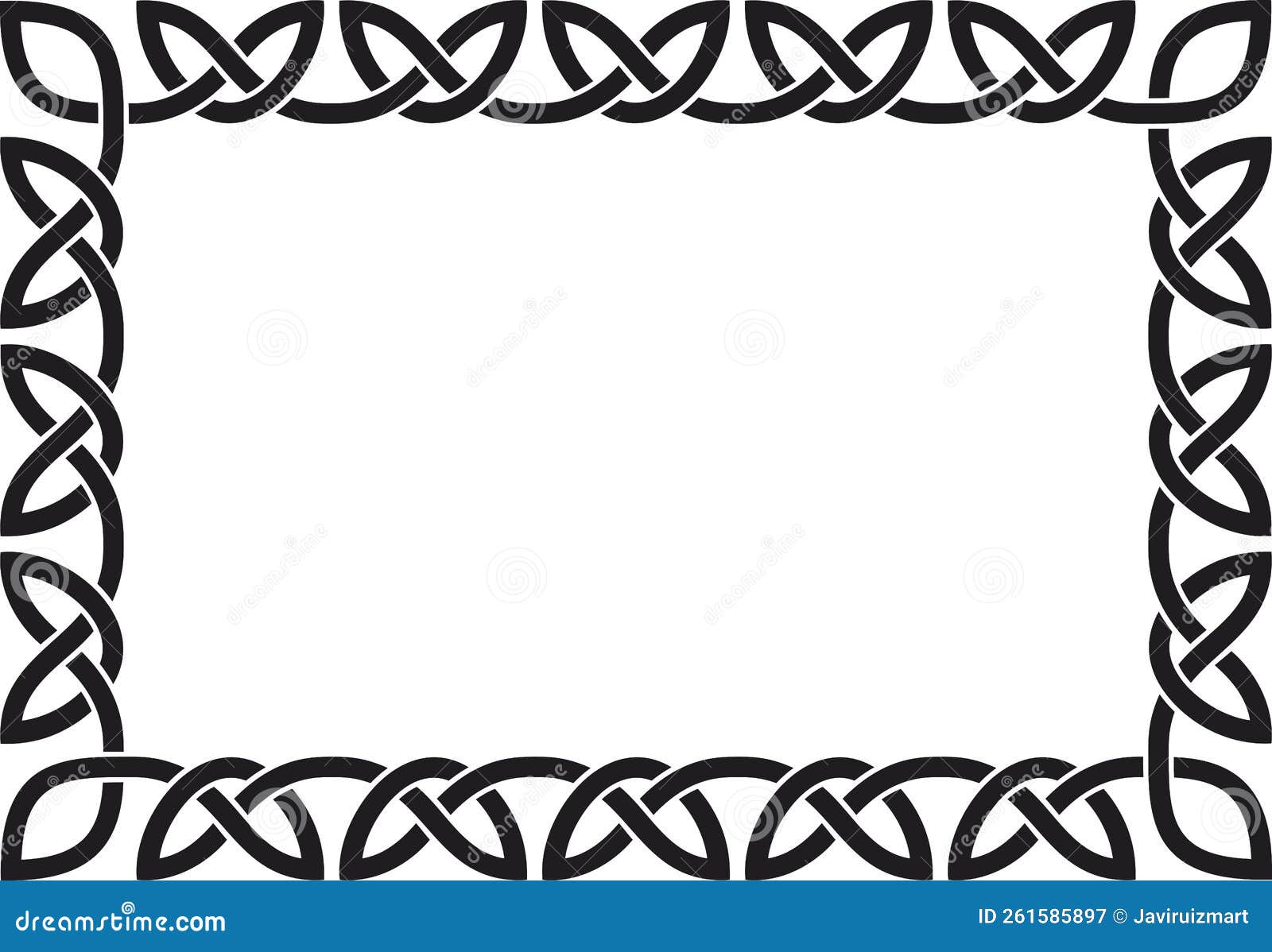 Simple Celtic frame, black stock image. Illustration of medieval ...