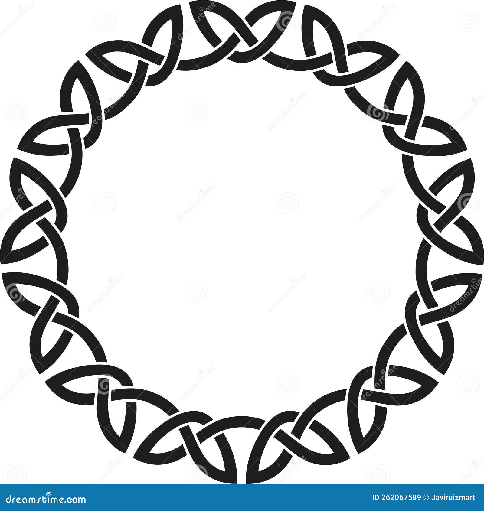Simple Celtic Knots Circular Frame, Black Stock Image - Illustration of ...