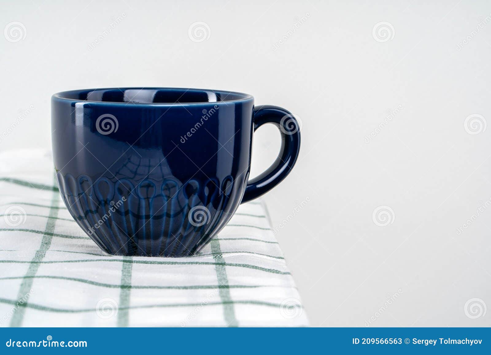Simple Ceramic Blue Crockery on Kitchen Counter Stock Image - Image of ...