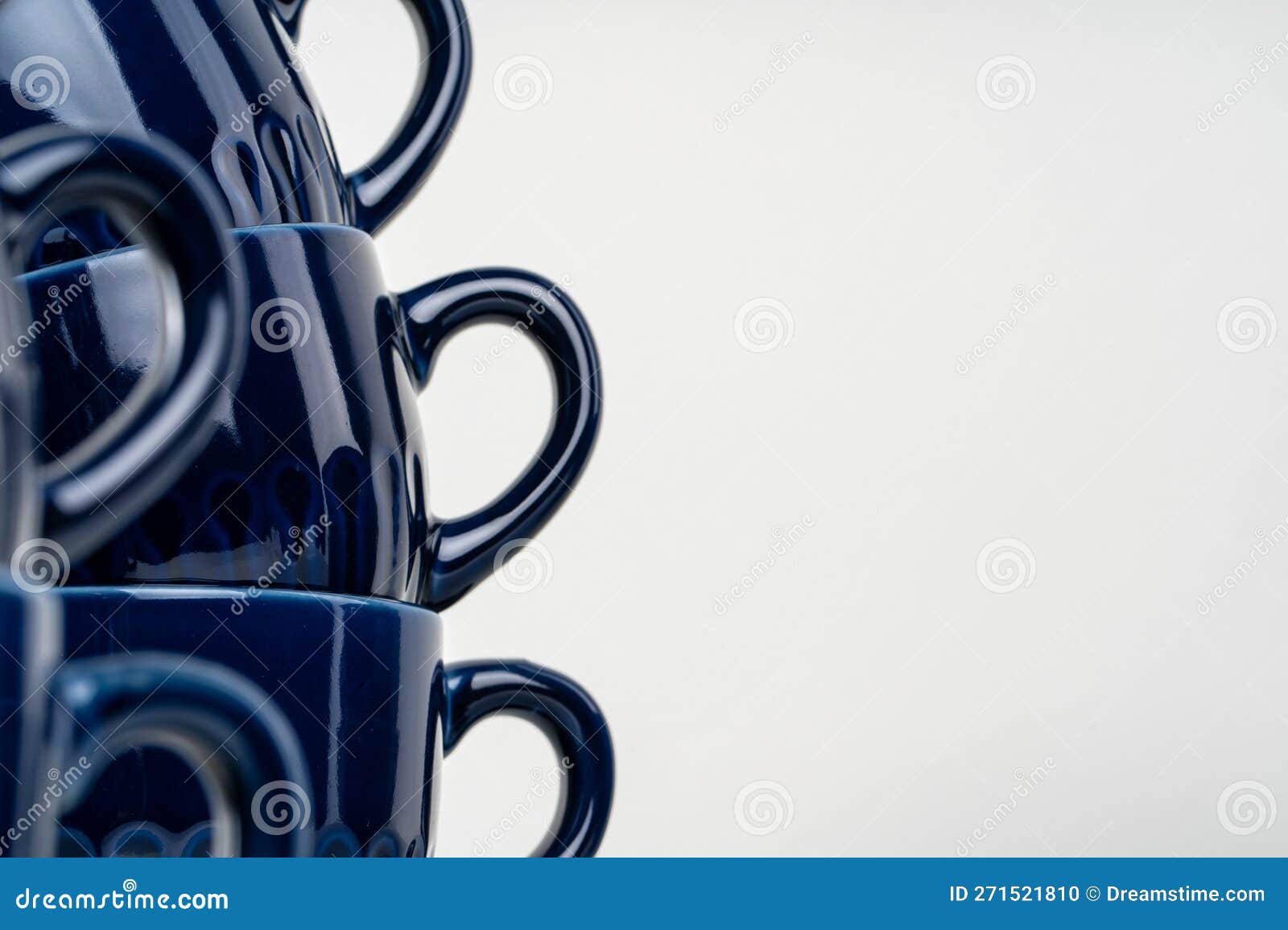 Simple Ceramic Blue Crockery on Kitchen Counter. Tableware Stock Photo ...