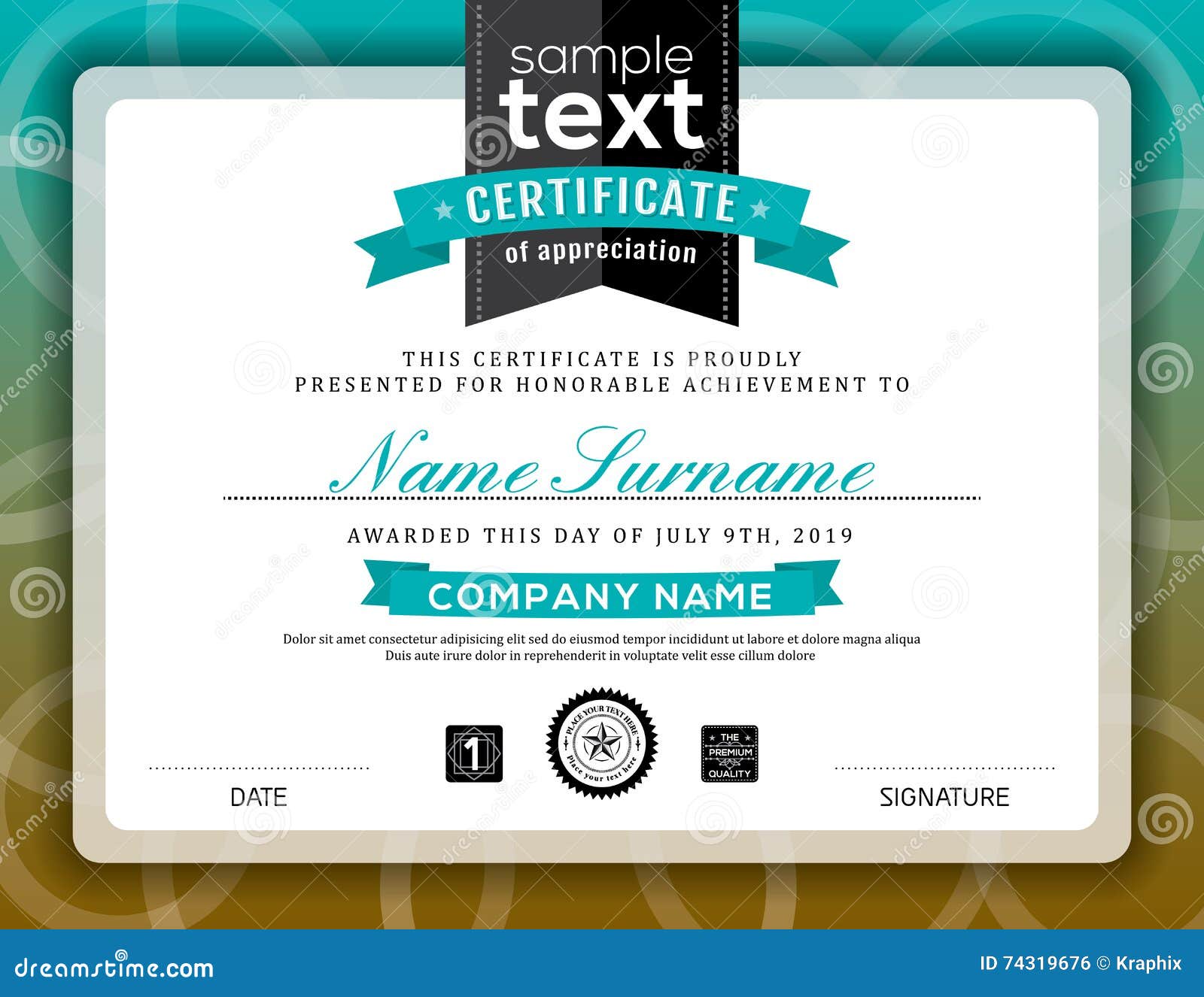 Simple Certificate of Appreciation Border Frame Template Stock Vector ...