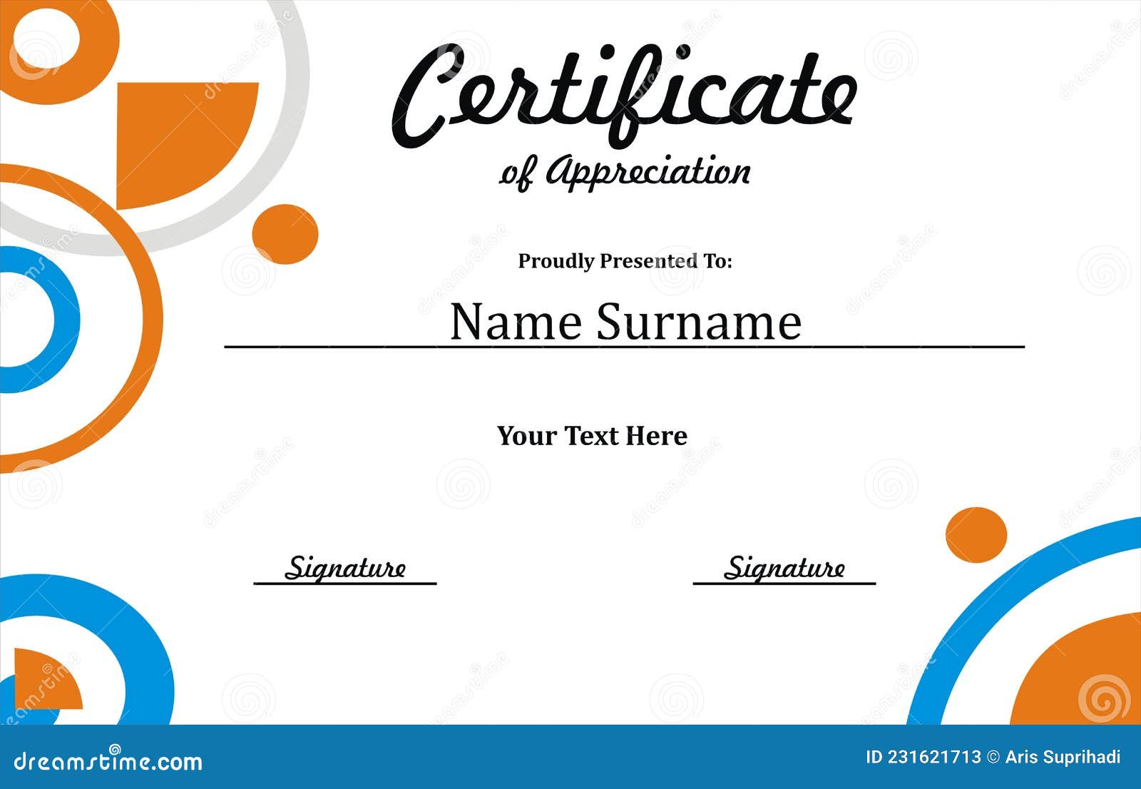 Simple Certificate Border Frame Design Template Vector Illustration ...