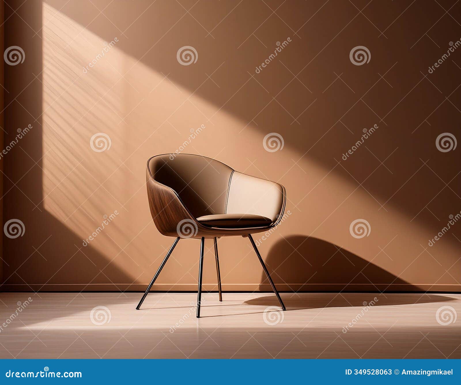 Simple Chair with Dramatic Shadows Stock Image - Image of minimalist ...