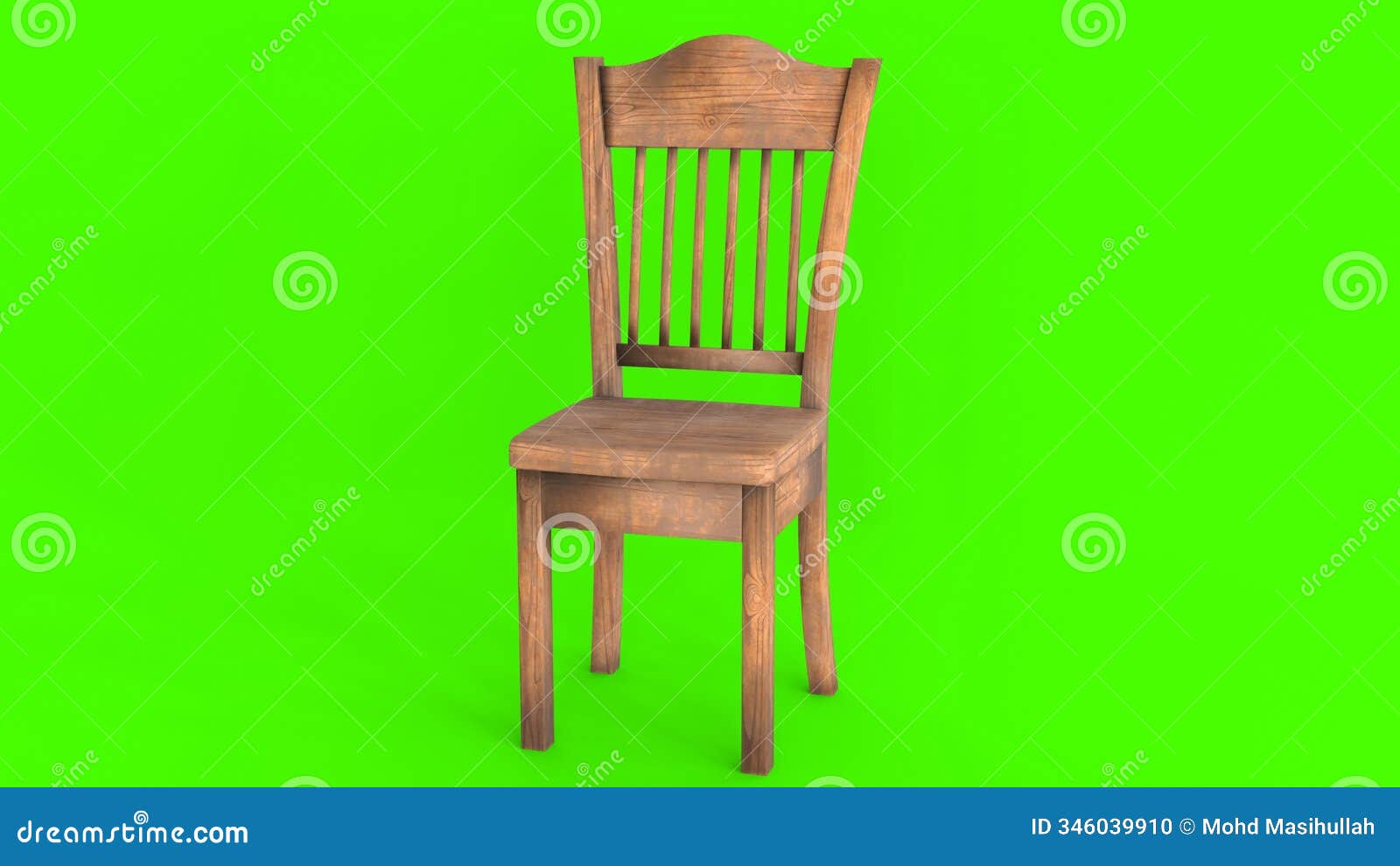 Simple Chair with Green Background Stock Illustration - Illustration of ...