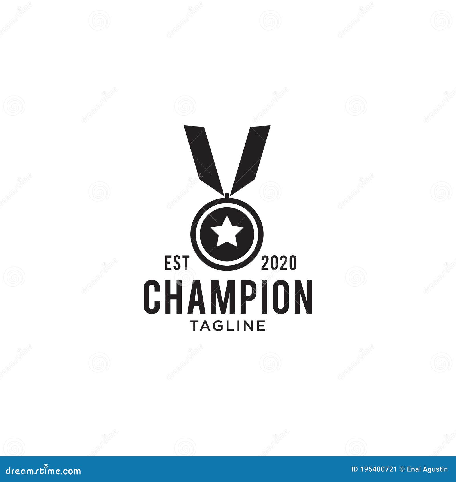 Simple Champion Medal Logo Design Template Stock Vector - Illustration ...