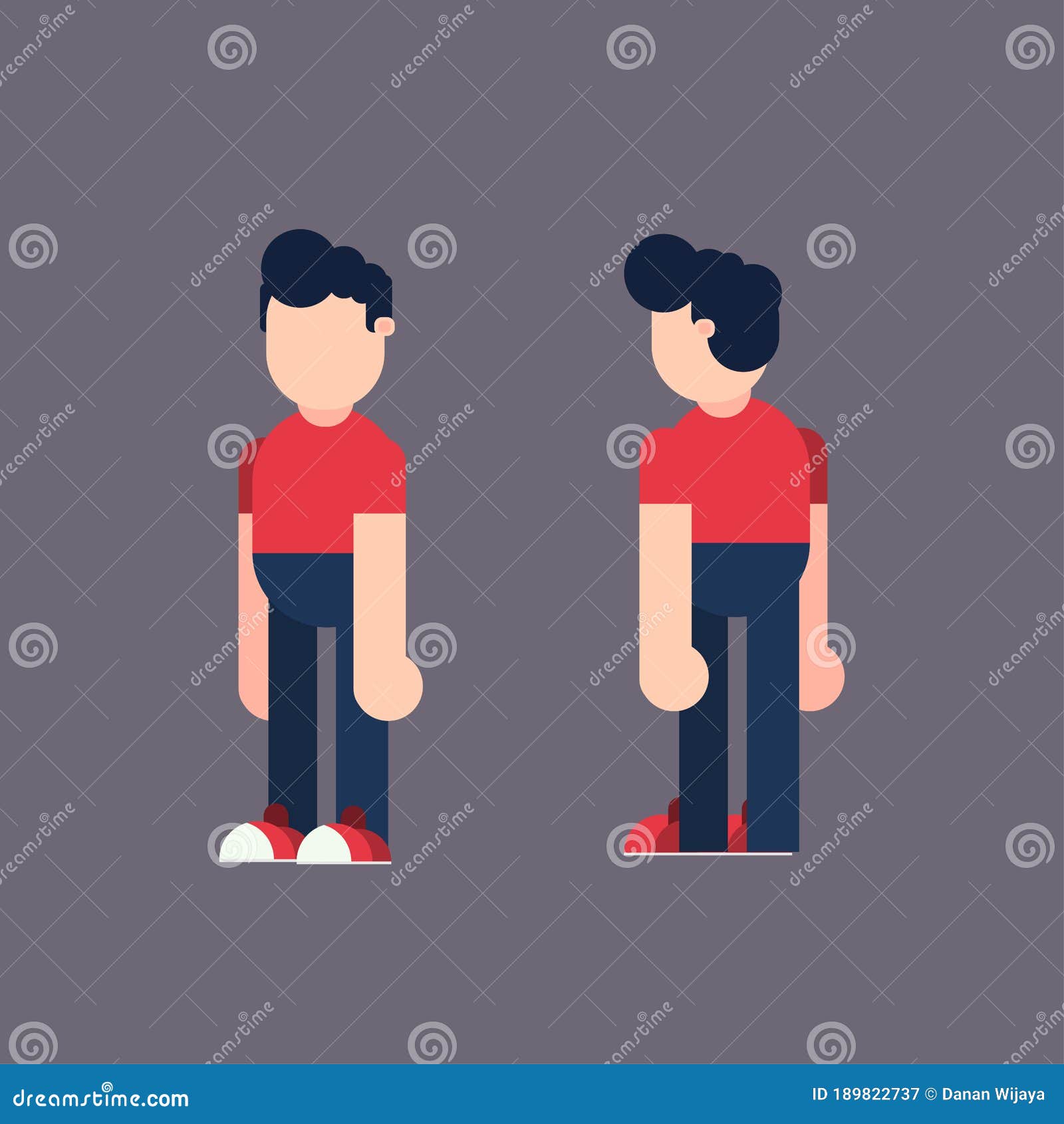 Simple Character Perspective Flat Design Illustration Vector Stock ...
