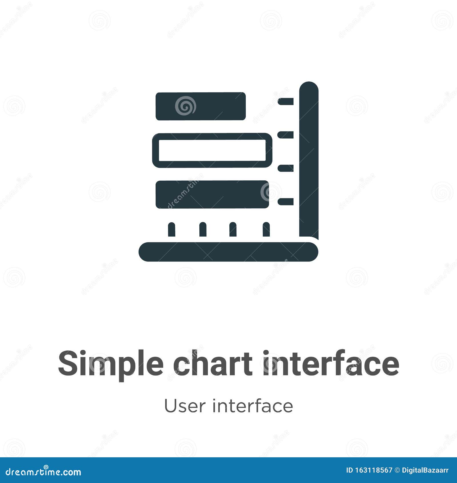 Simple Chart Interface Vector Icon on White Background. Flat Vector ...